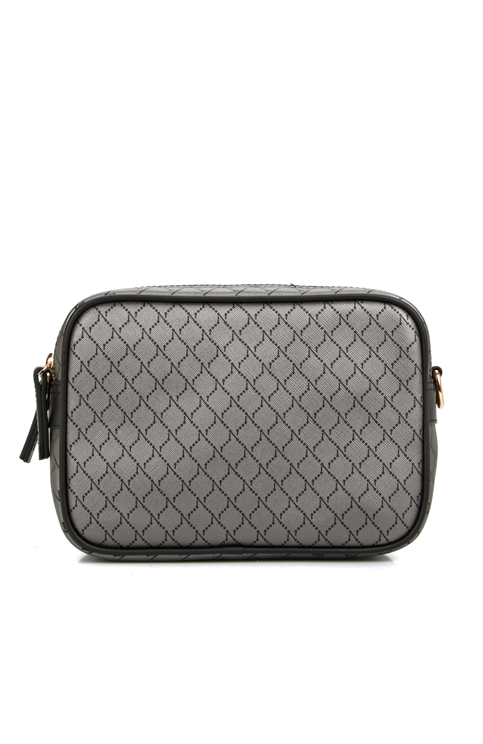 Gri Siyah Logolu Kadın Omuz Çantası