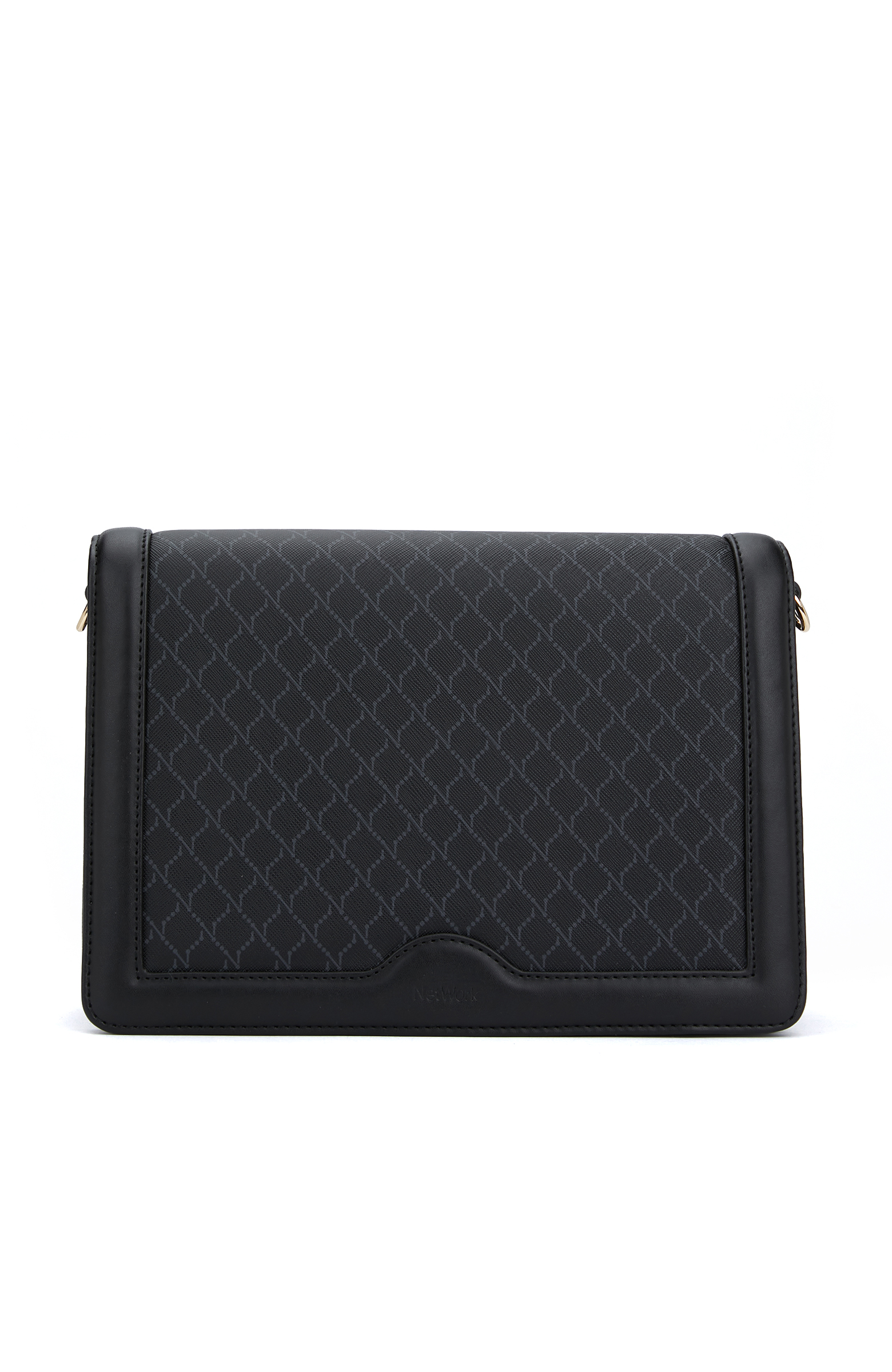 Siyah Geometrik Desenli Kadın Omuz Çantası Siyah Geometrik Desenli Kadın Omuz Çantası