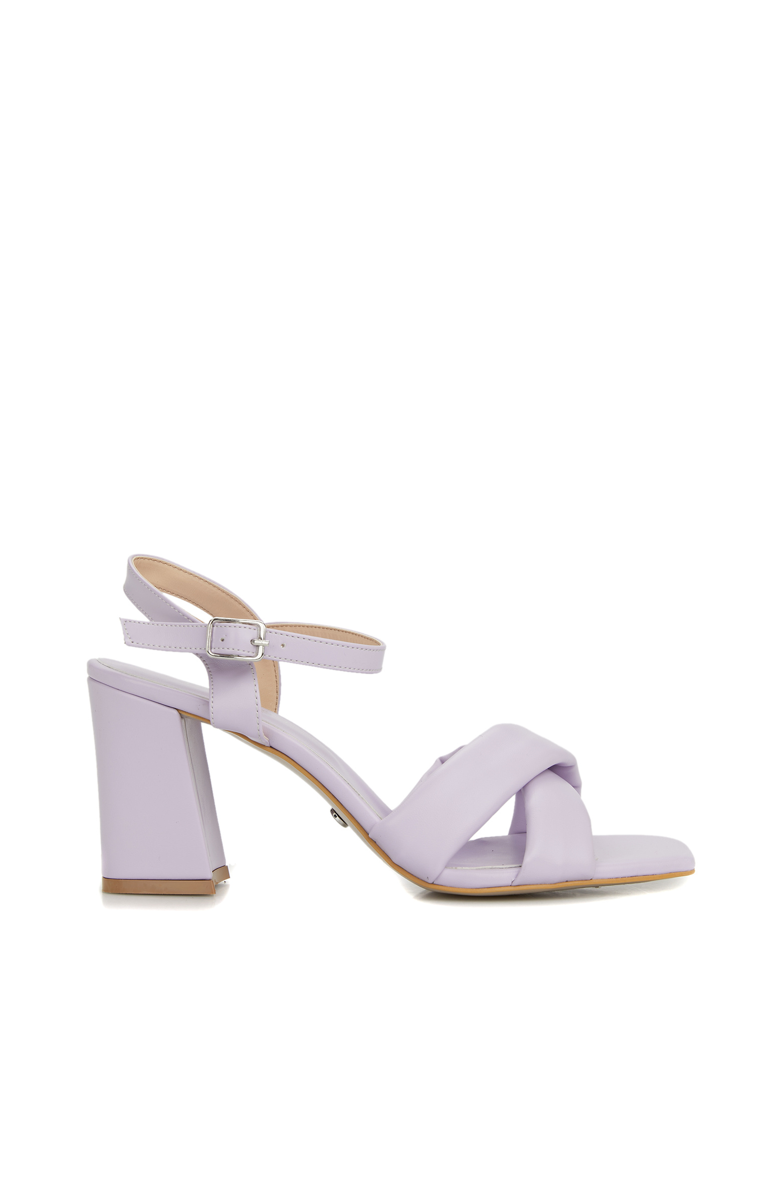 Lila Toka Detaylı Topuklu Sandalet