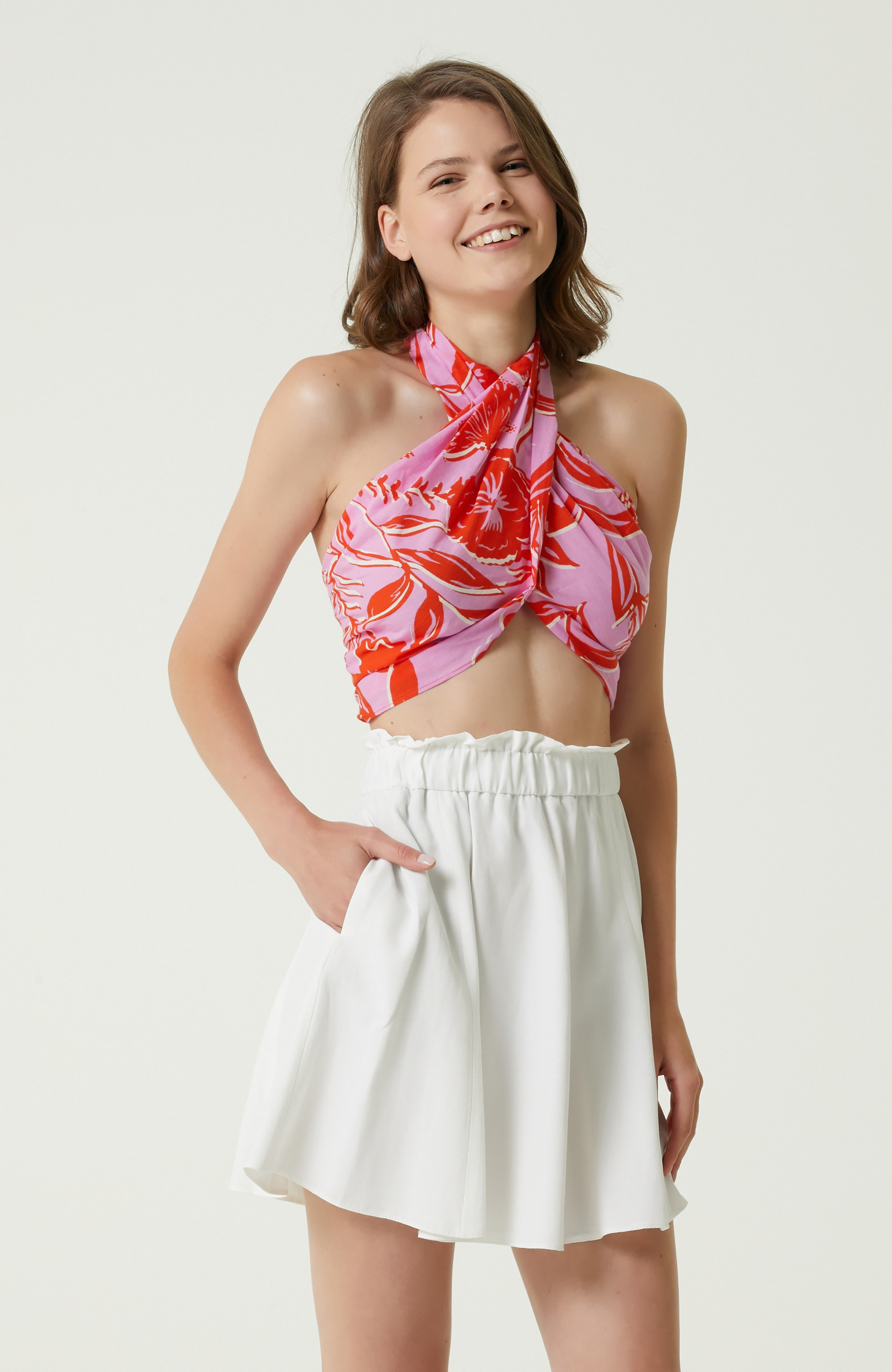 Mercan Çiçekli Büstiyer