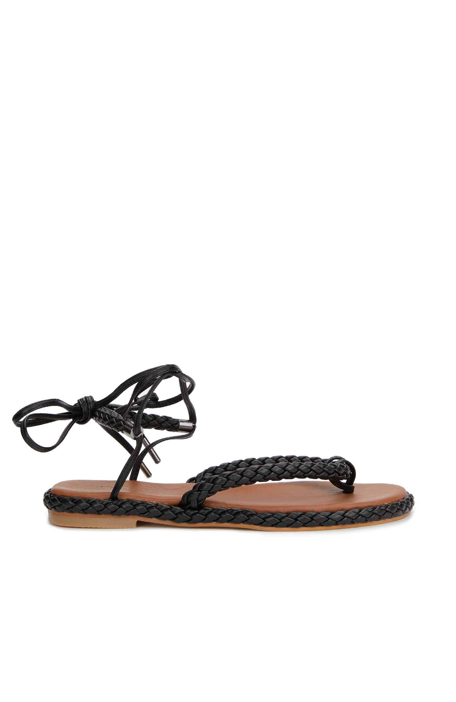 Siyah Kadın Deri Sandalet