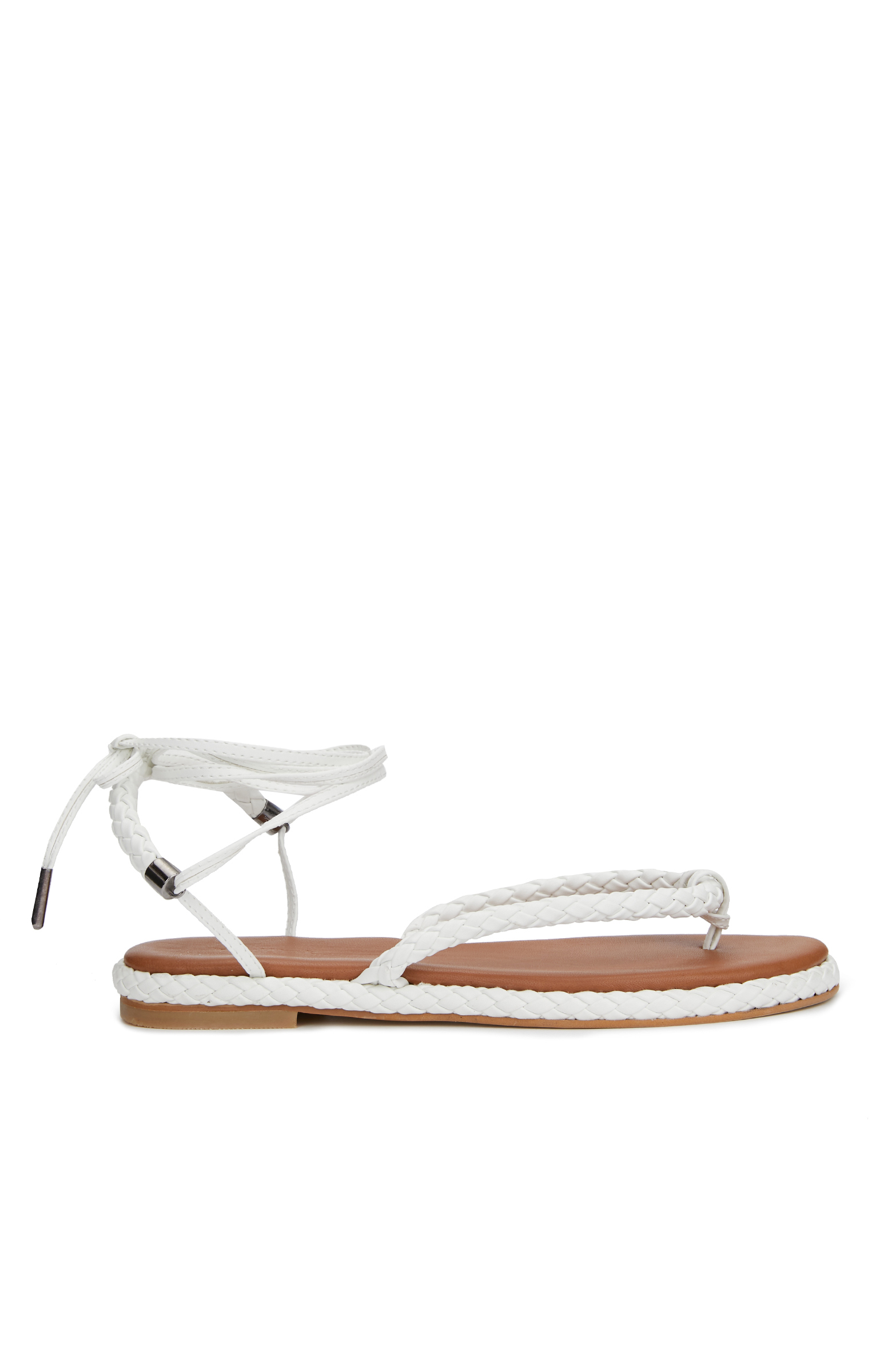 Beyaz Kadın Deri Sandalet