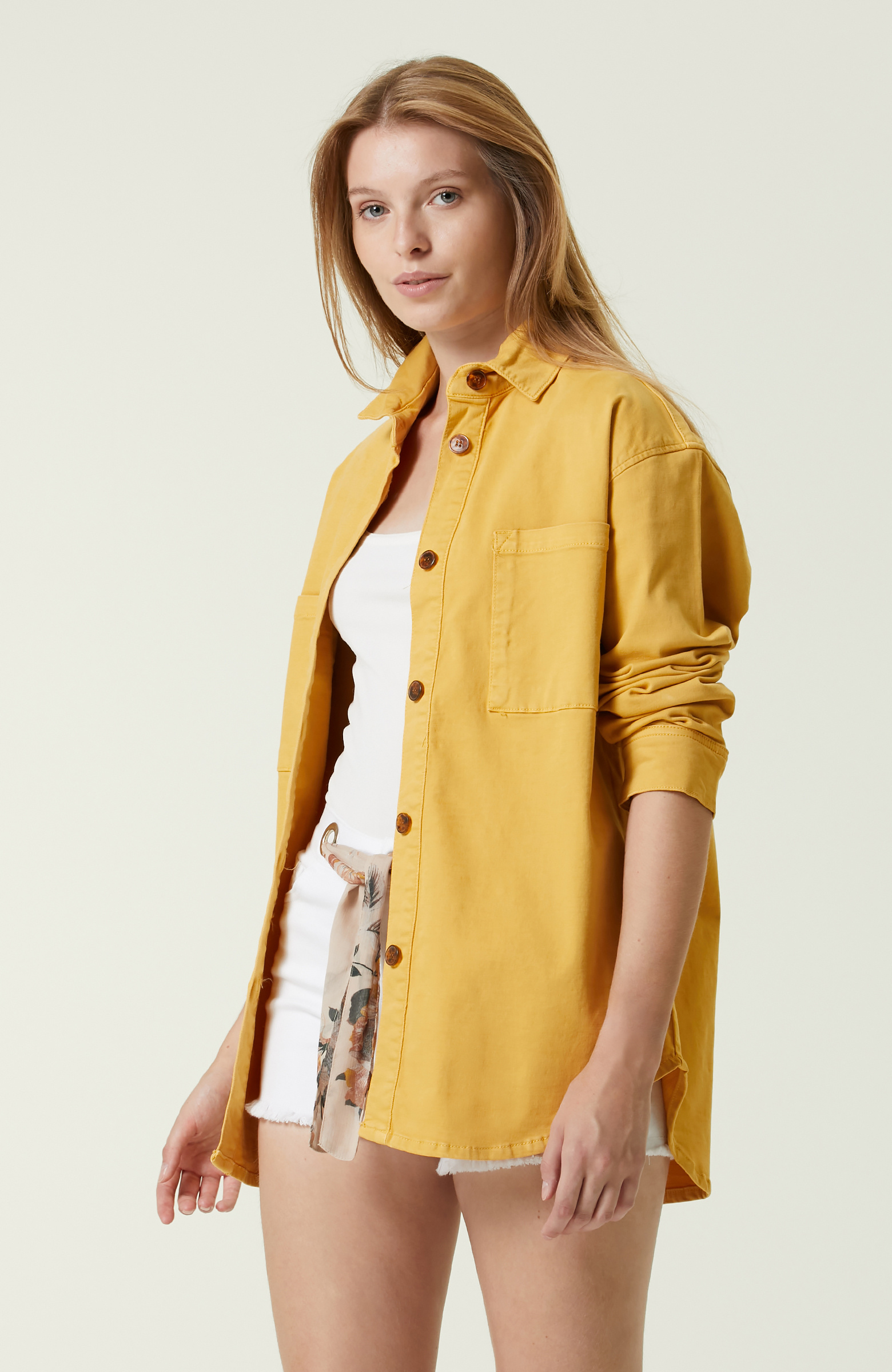 Sarı Çift Cepli Ceket