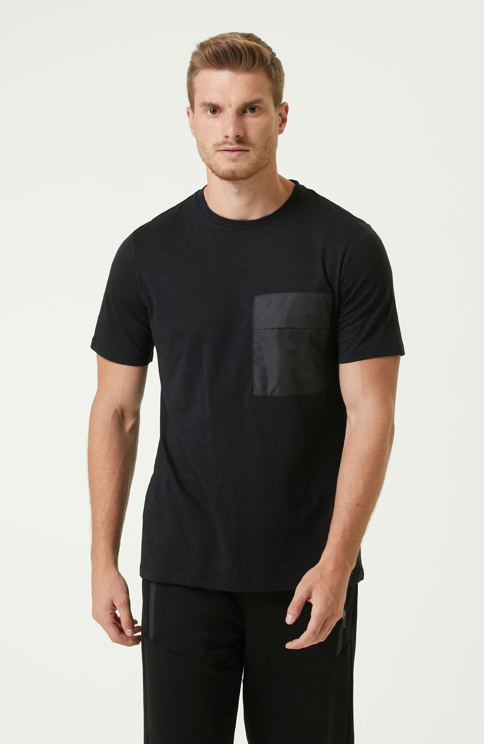 Slim Fit Siyah Baskılı T-shirt