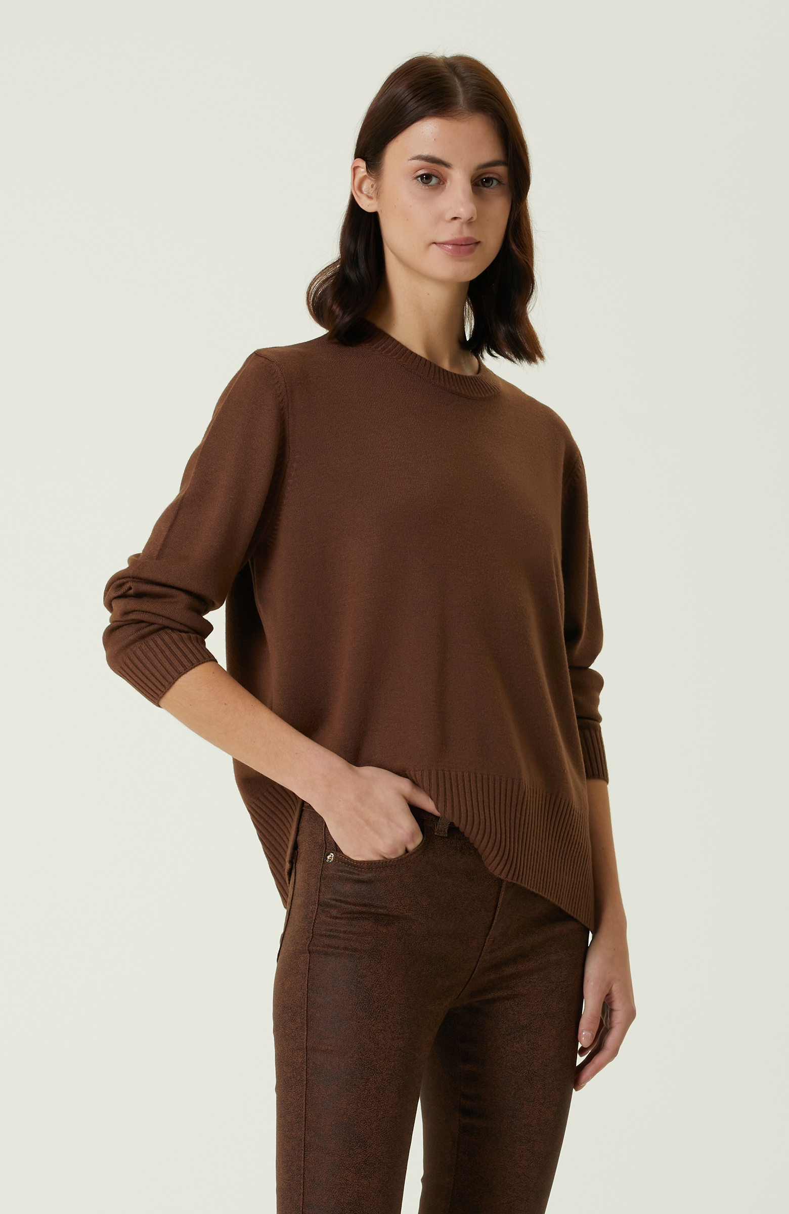 Basic Fit Kahverengi Kazak Basic Fit Kahverengi Kazak