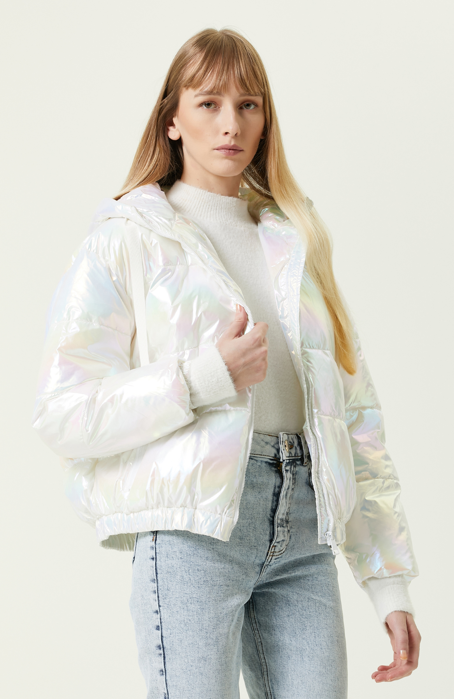 Geniş Fit Sedef Kapüşonlu Mont Geniş Fit Sedef Kapüşonlu Mont