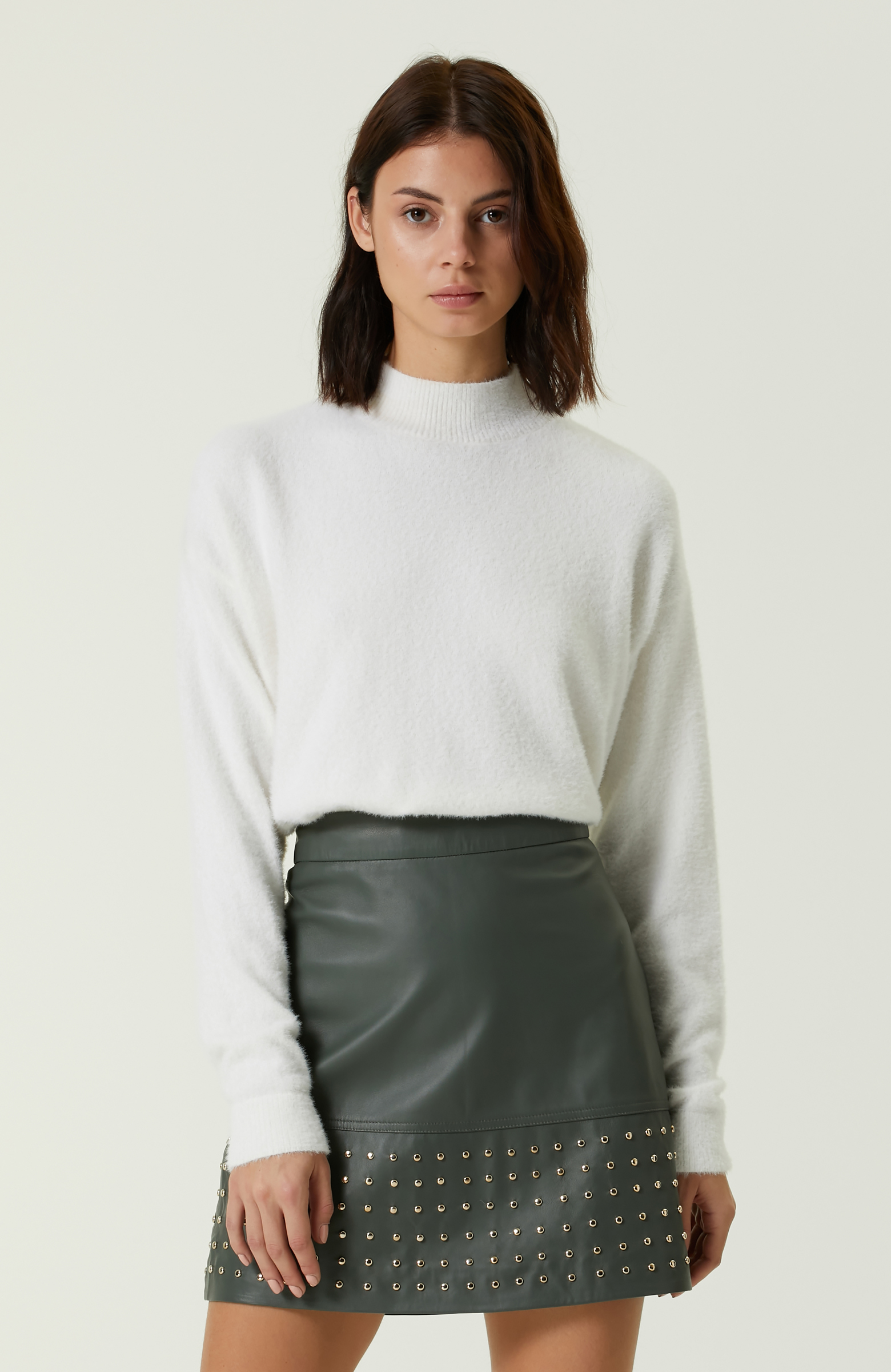 Slim Fit Ekru Kazak Slim Fit Ekru Kazak