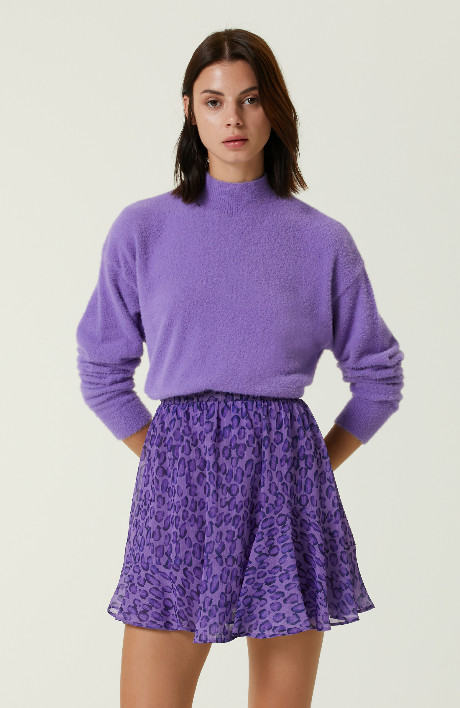 Slim Fit Lila Kazak Slim Fit Lila Kazak