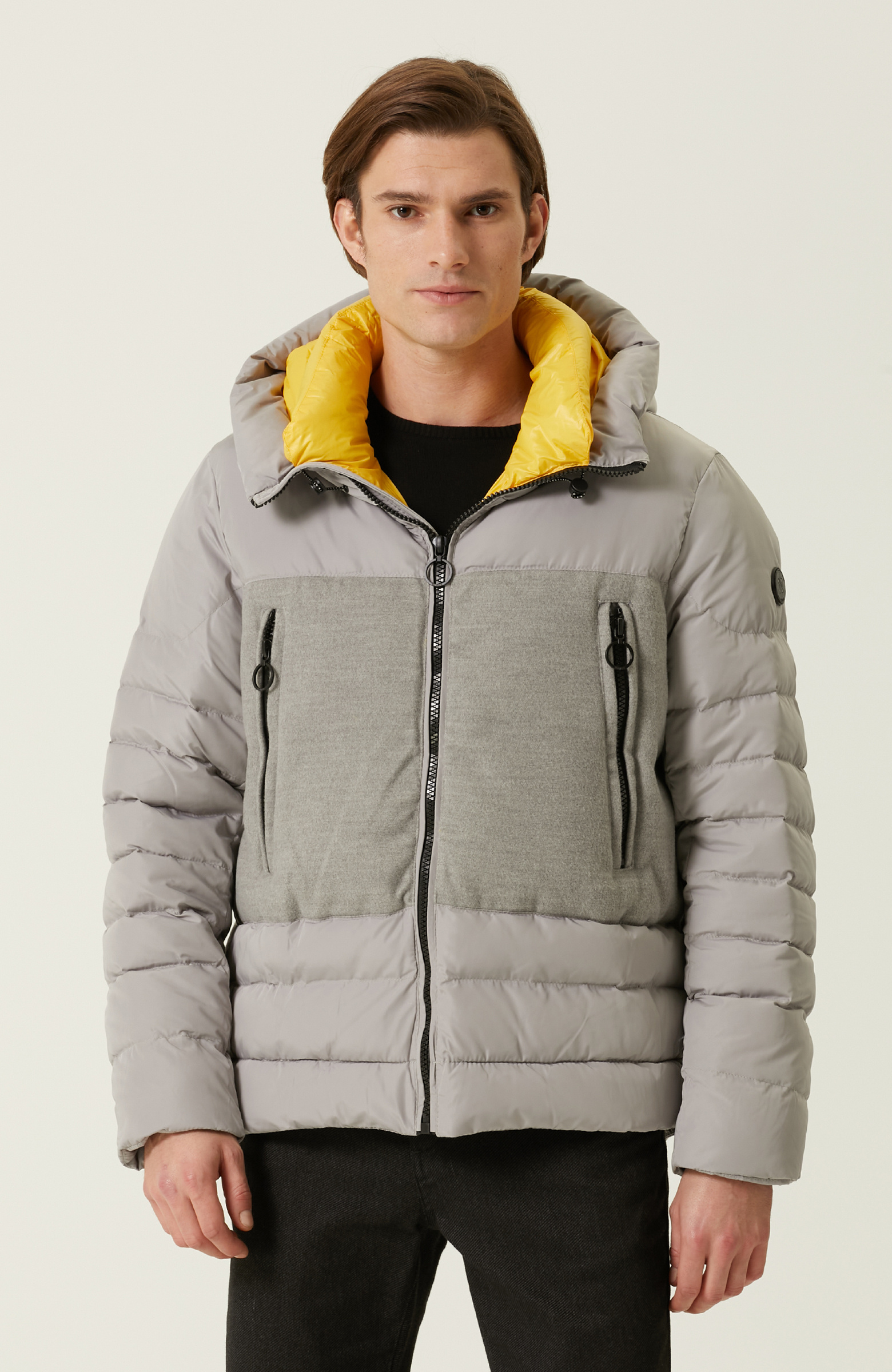 Slim Fit Taş Kapüşonlu Mont