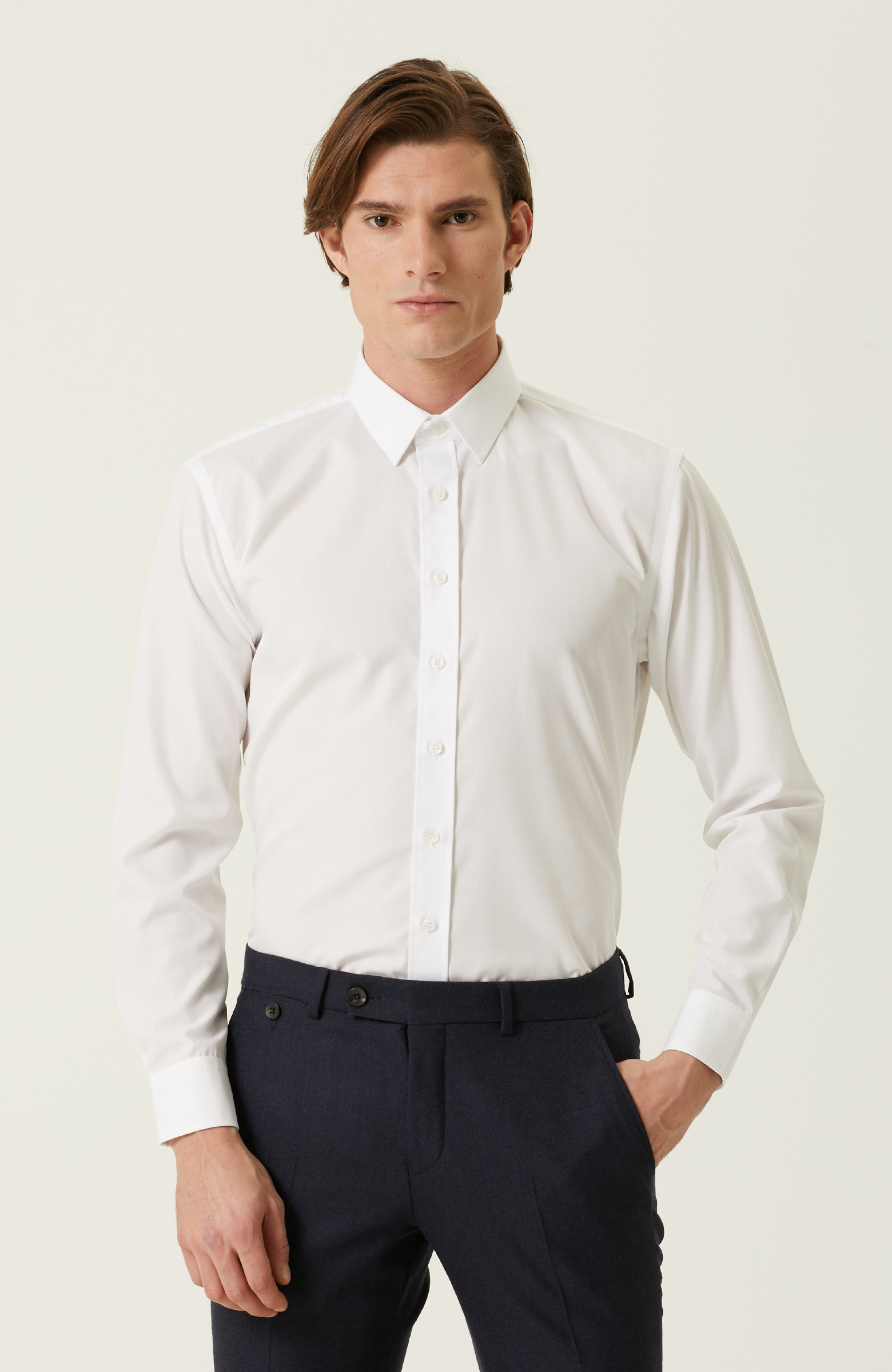 Slim Fit Beyaz Gömlek