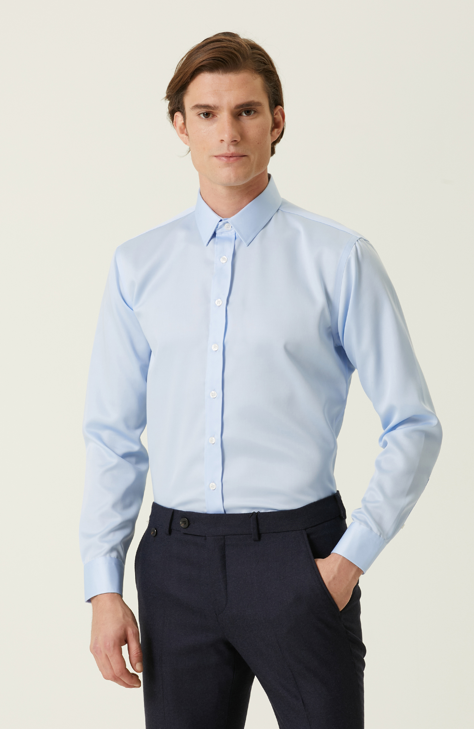 Slim Fit Açık Mavi Gömlek