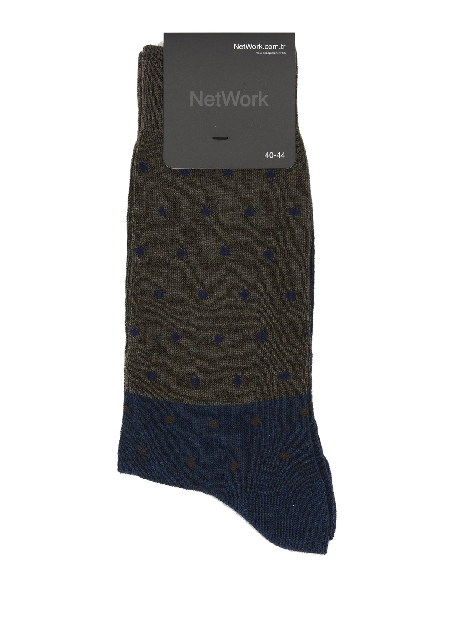 Kahverengi Puantiye Desenli Erkek Çorap