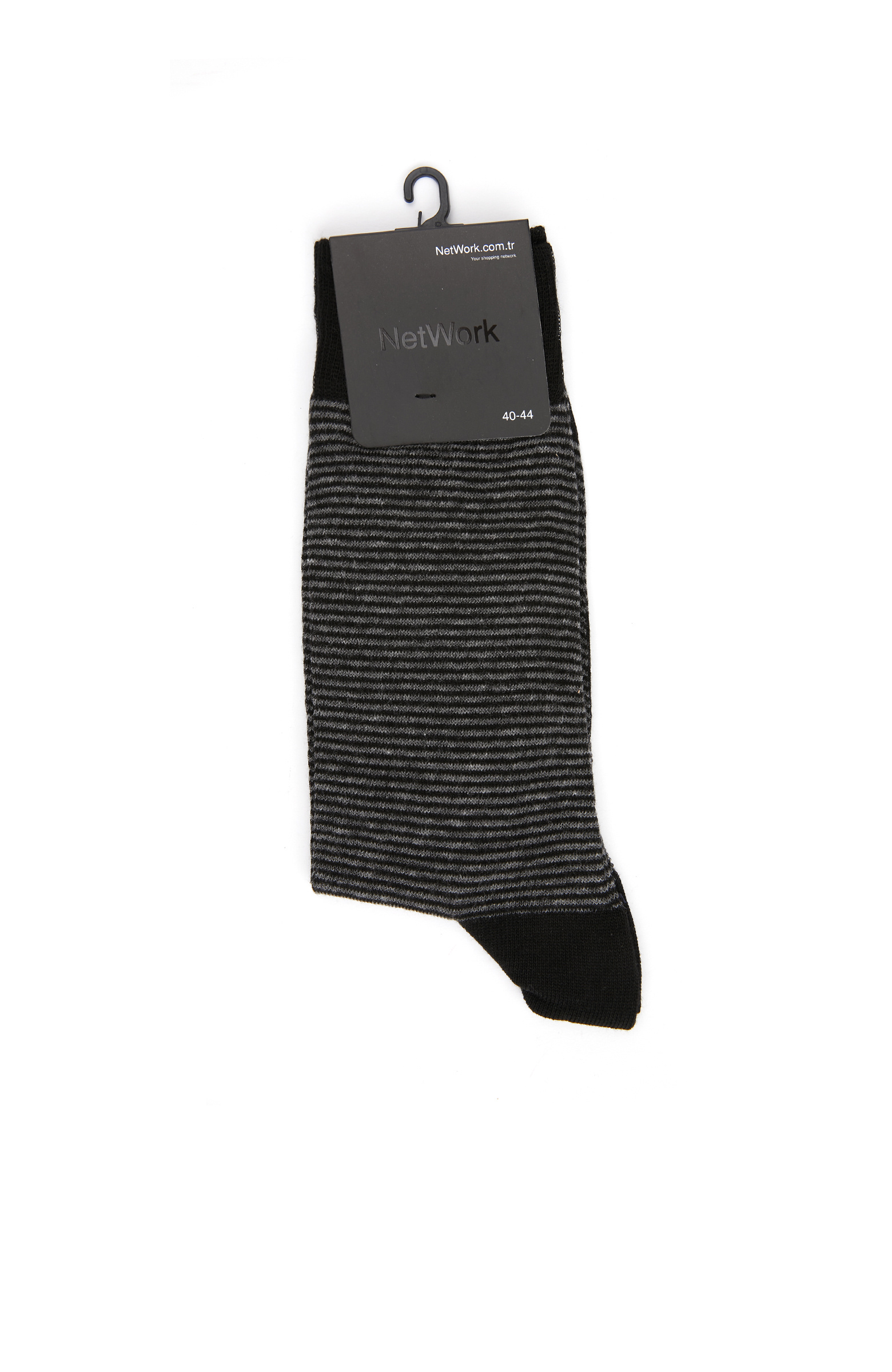 Siyah Gri Çizgili Erkek Çorap