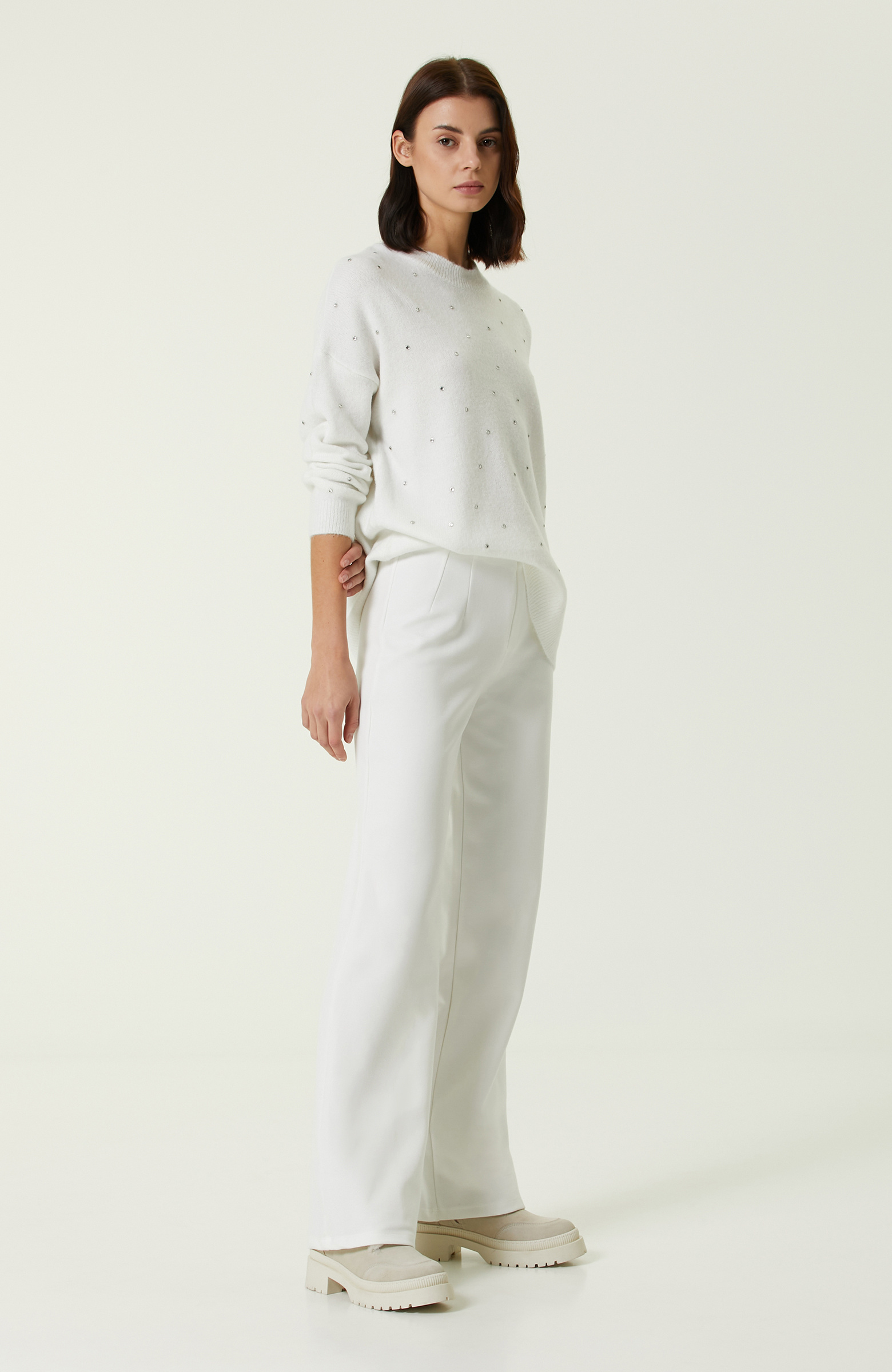 Basic Fit Ekru Pantolon