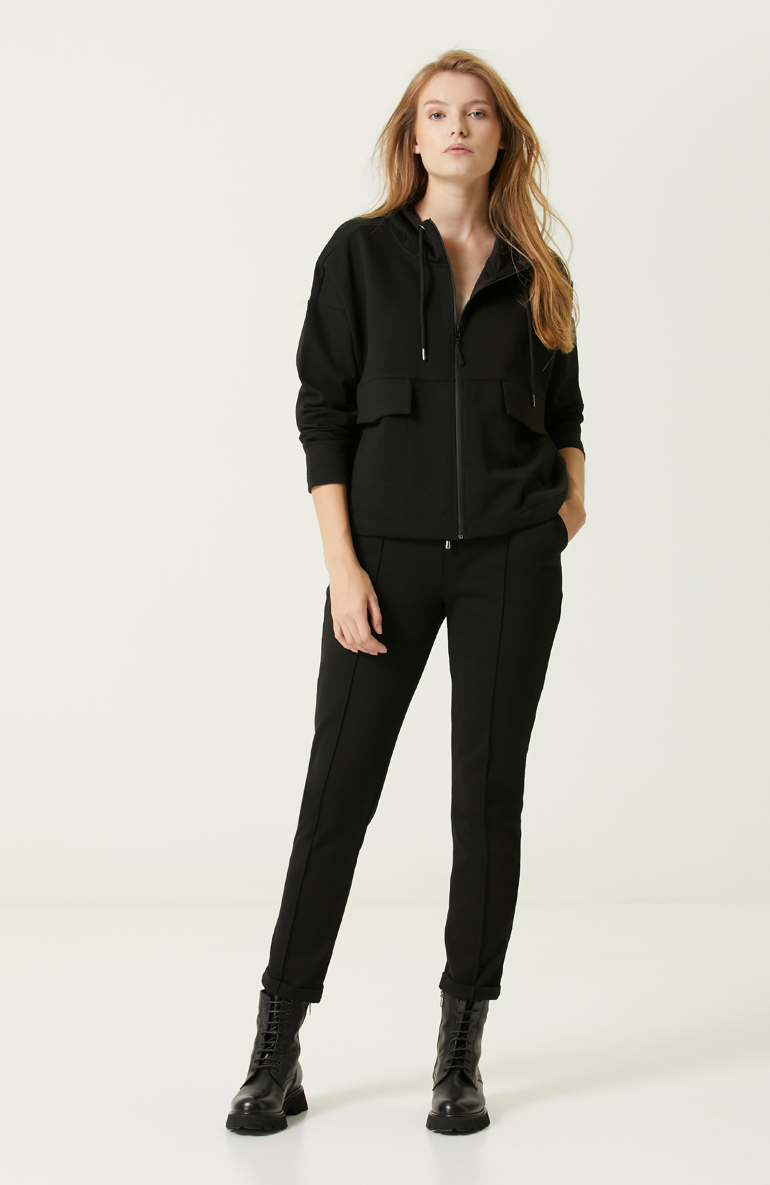 Basic Fit Siyah Duble Paça Pantolon Basic Fit Siyah Duble Paça Pantolon