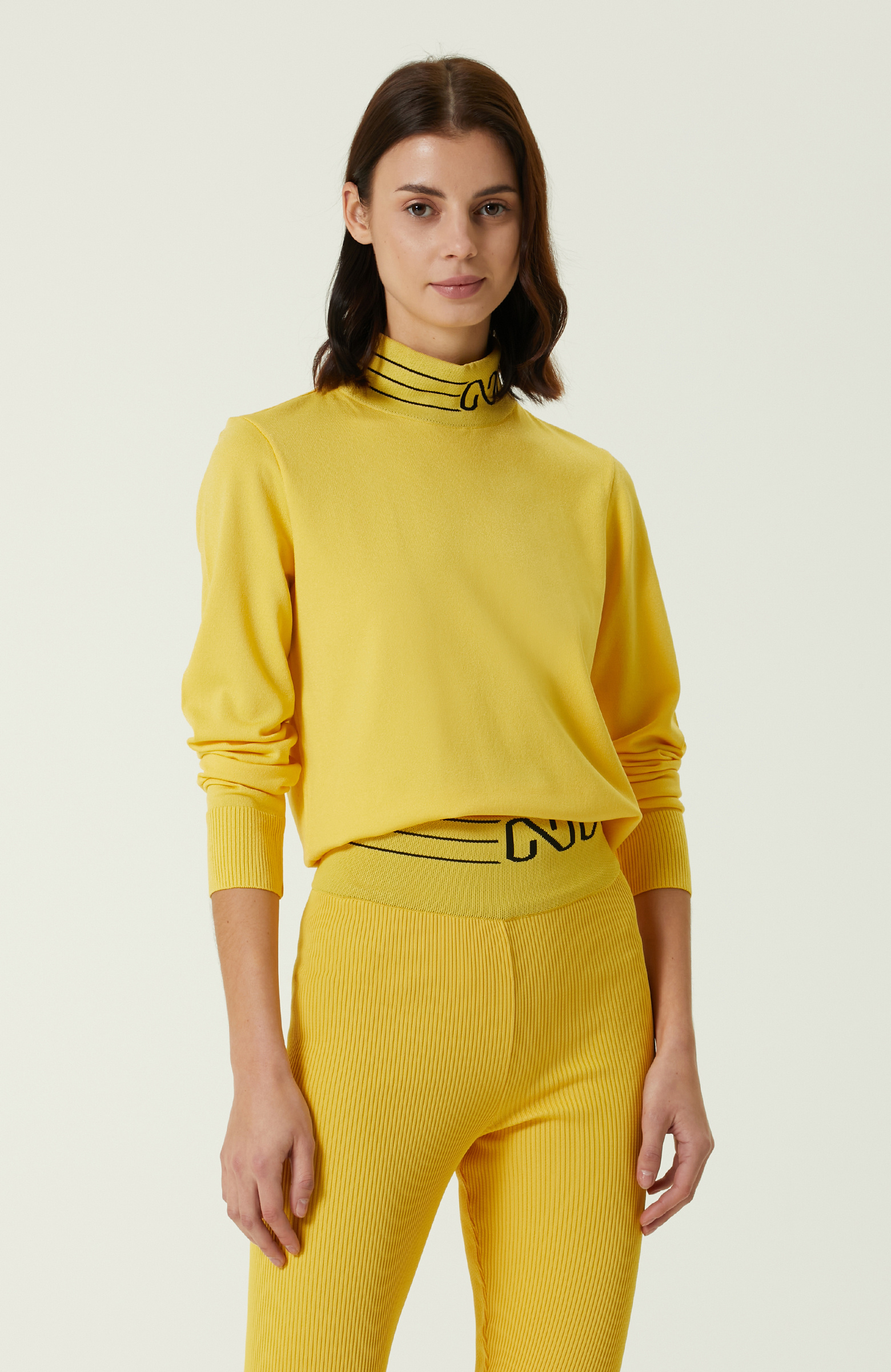 Slim Fit Sarı Kazak