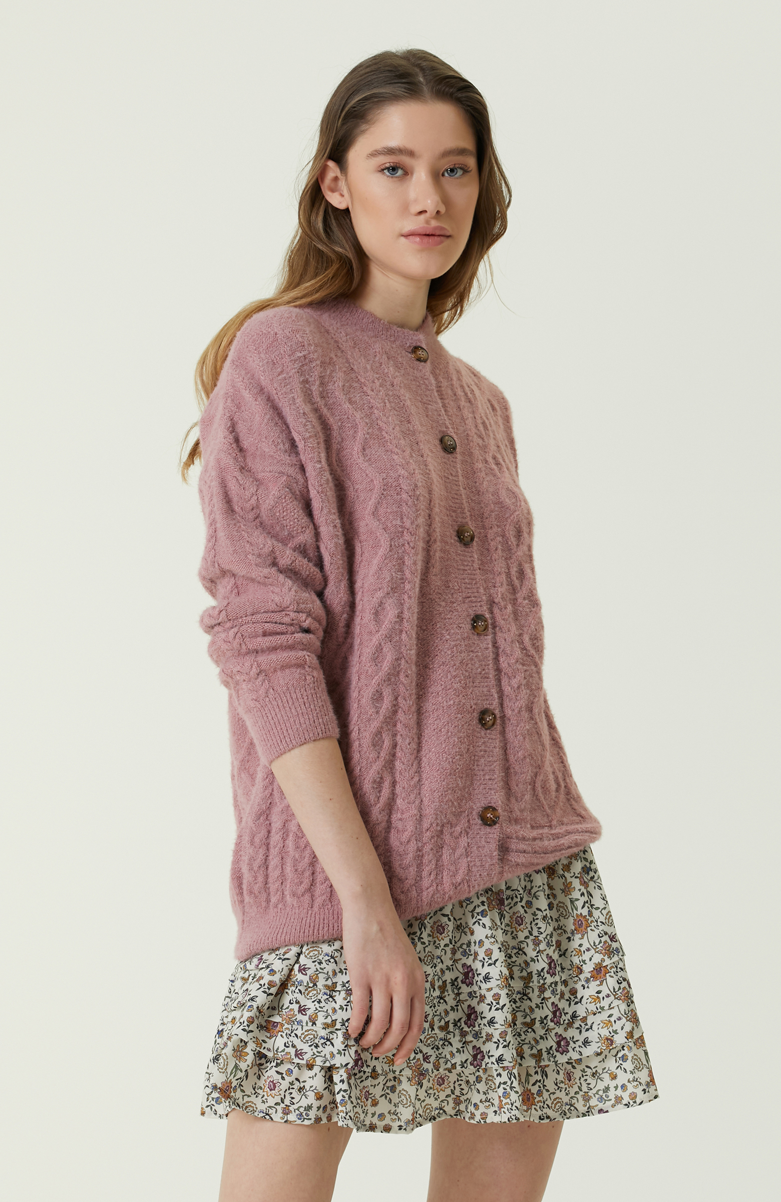 Basic Fit Gül Kurusu Hırka Basic Fit Gül Kurusu Hırka