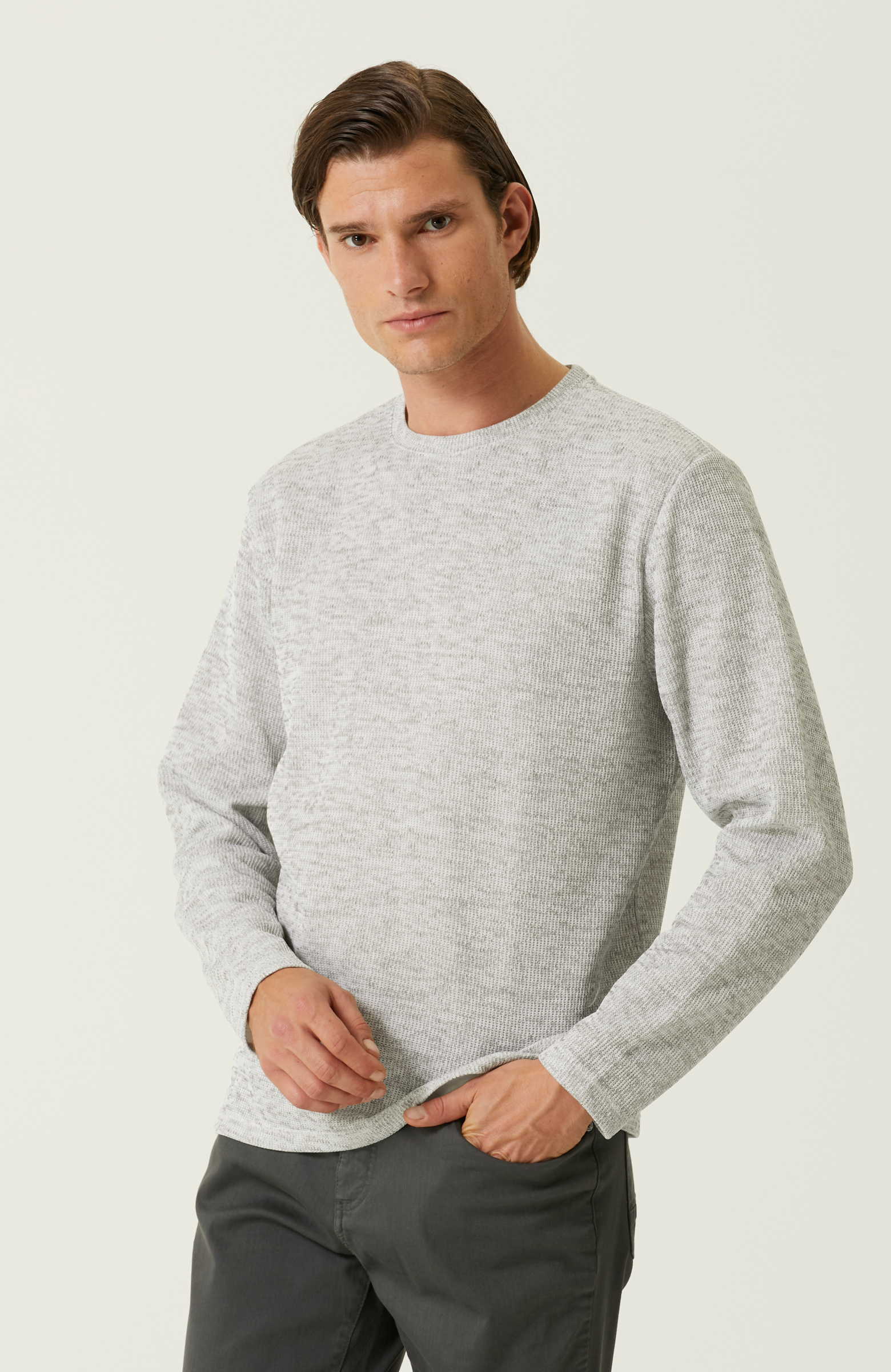 Slim Fit Ekru Sweatshirt