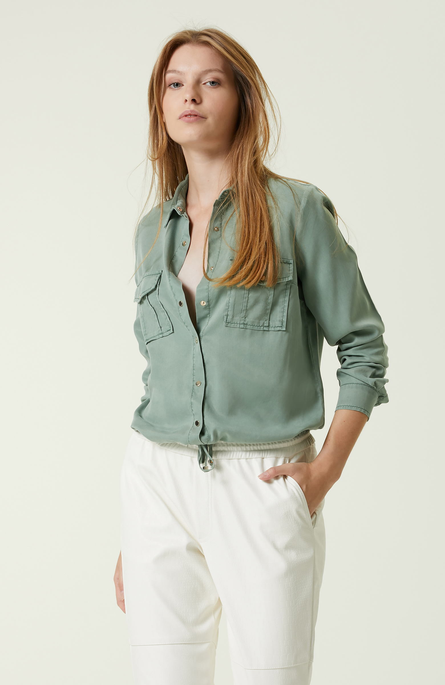 Basic Fit Mint Denim Gömlek Basic Fit Mint Denim Gömlek