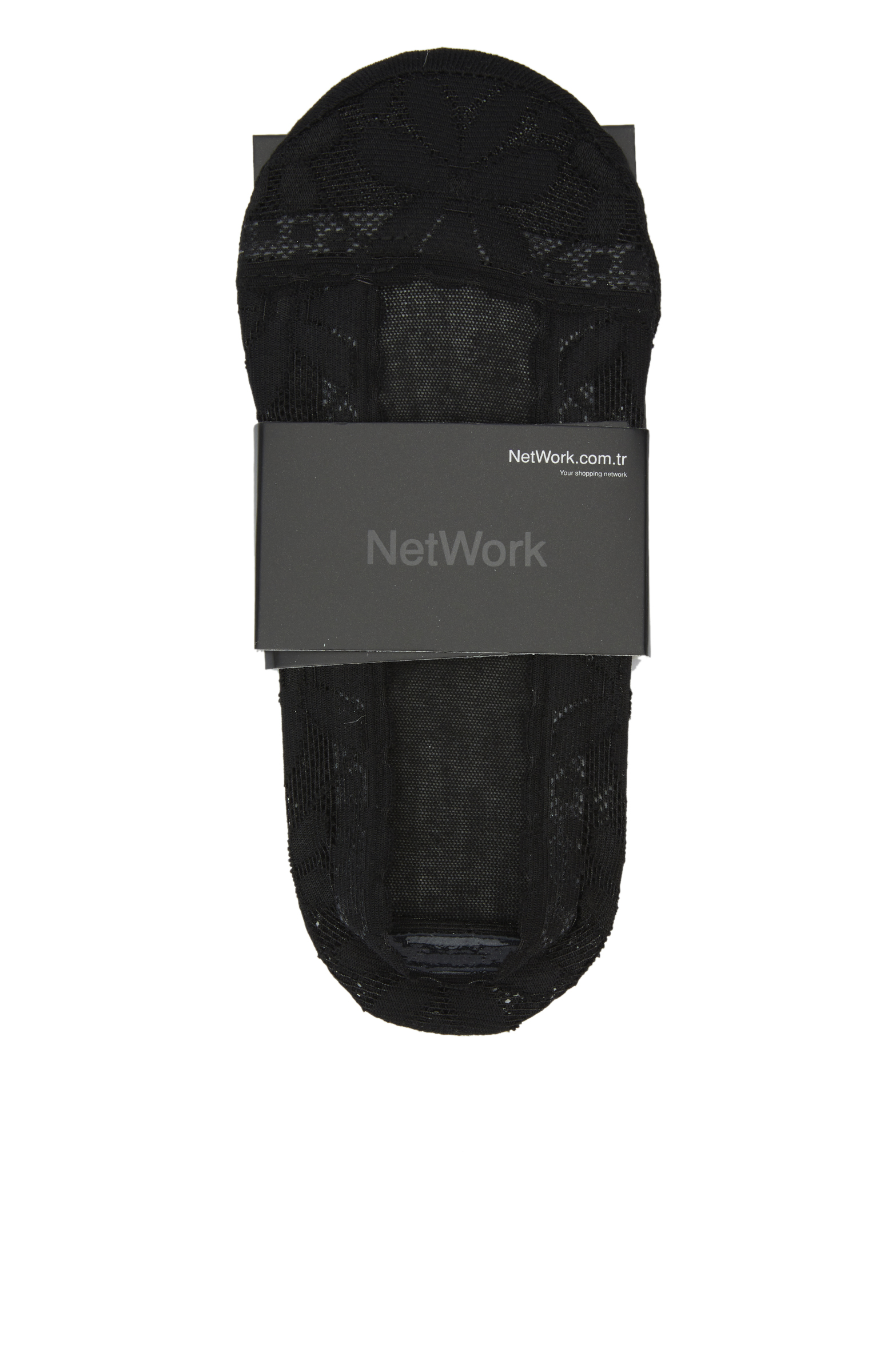 Siyah Dantel Dokulu Kadın Çorap