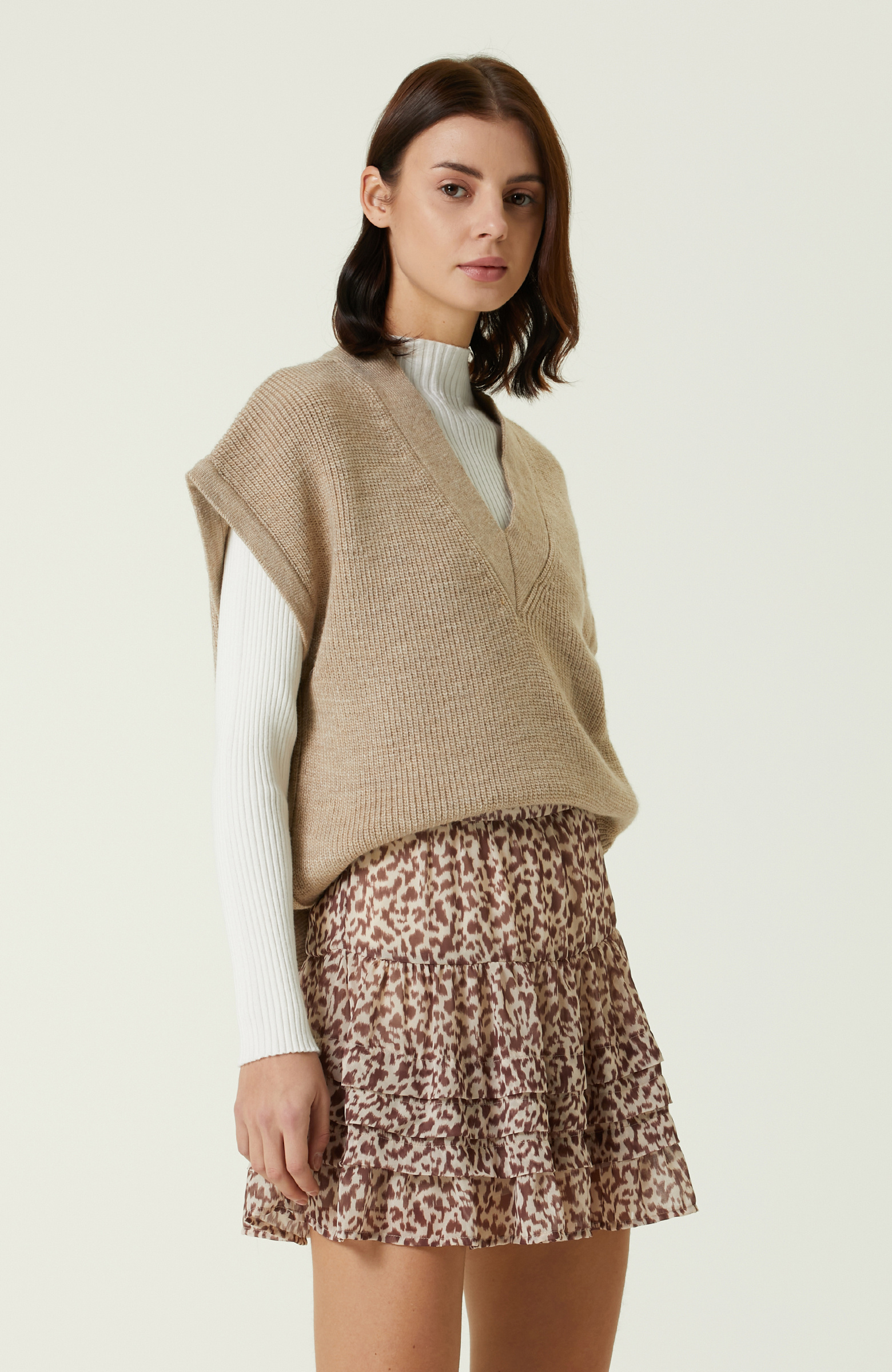 Slim Fit Bej Süeter