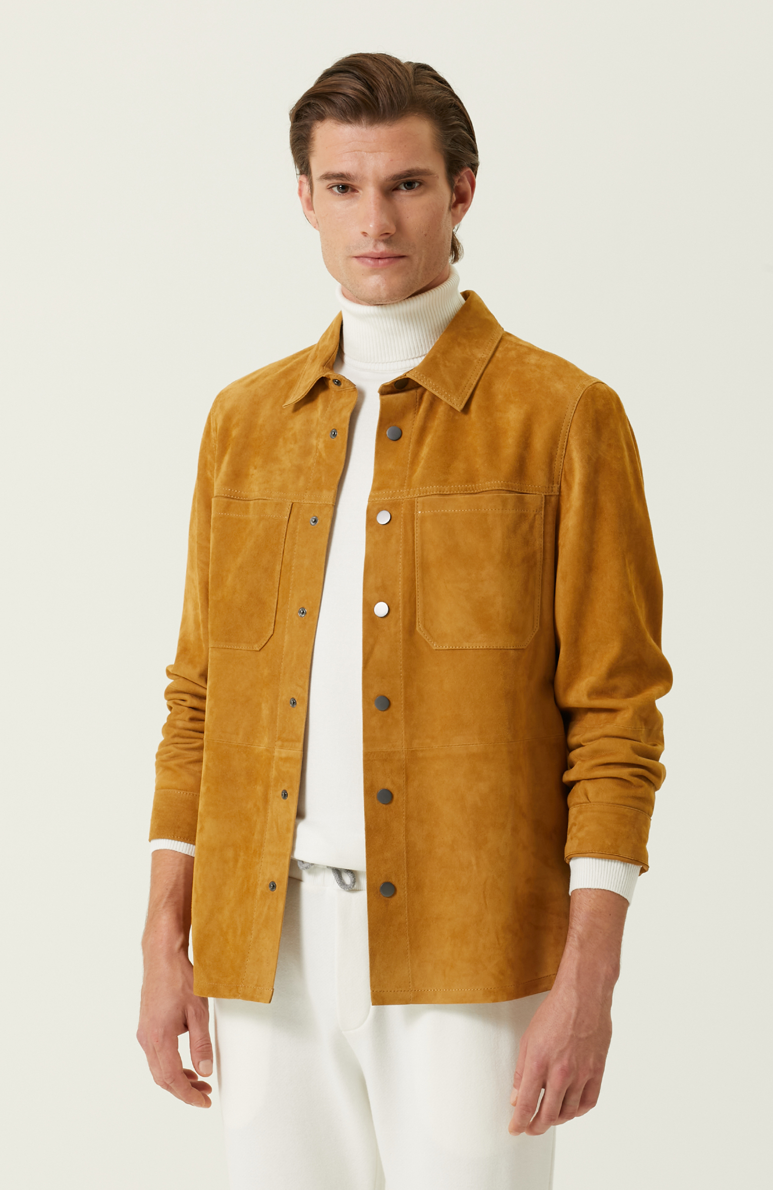 Slim Fit Safran Deri Gömlek Slim Fit Safran Deri Gömlek