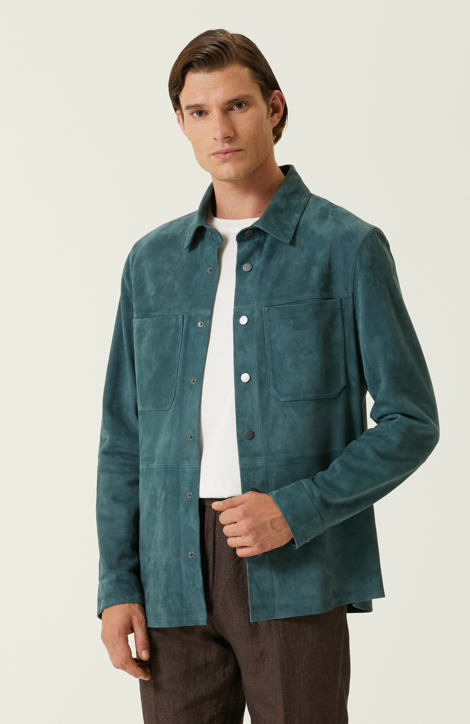 Slim Fit Mint Deri Gömlek Slim Fit Mint Deri Gömlek