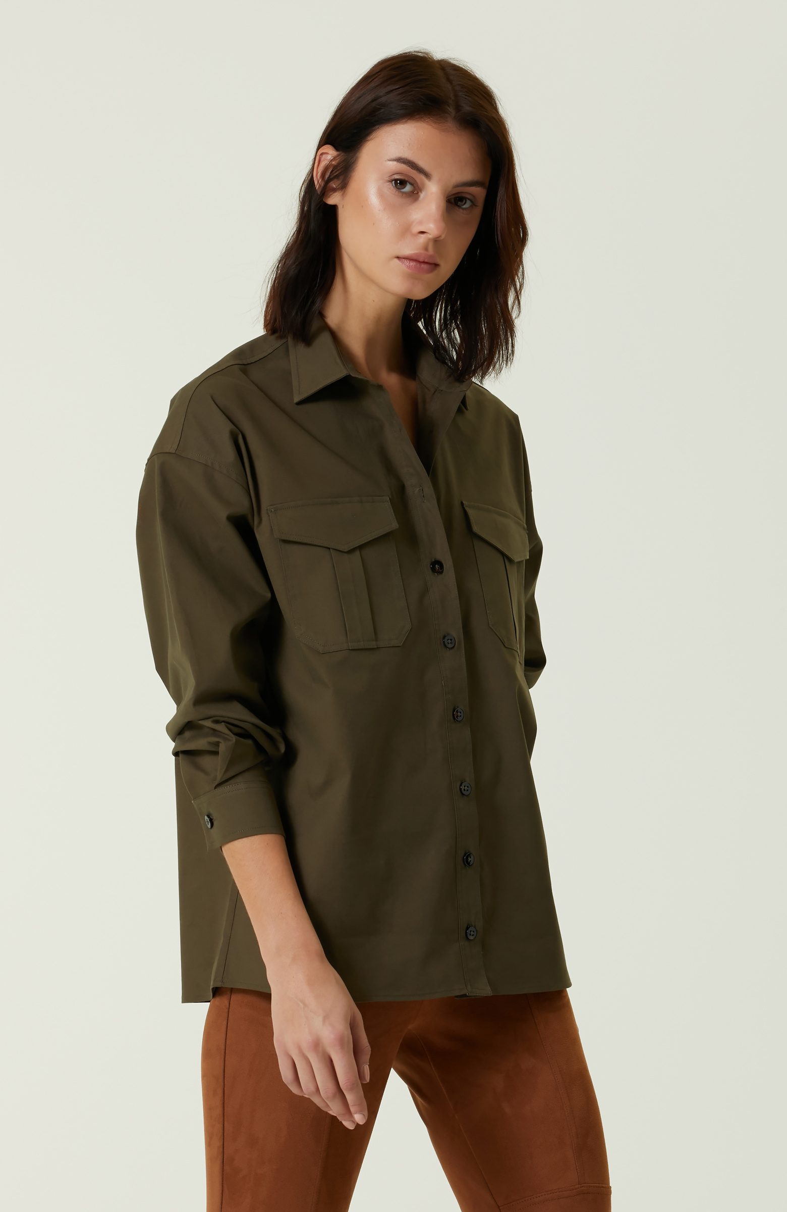 Regular Fit Haki Gömlek