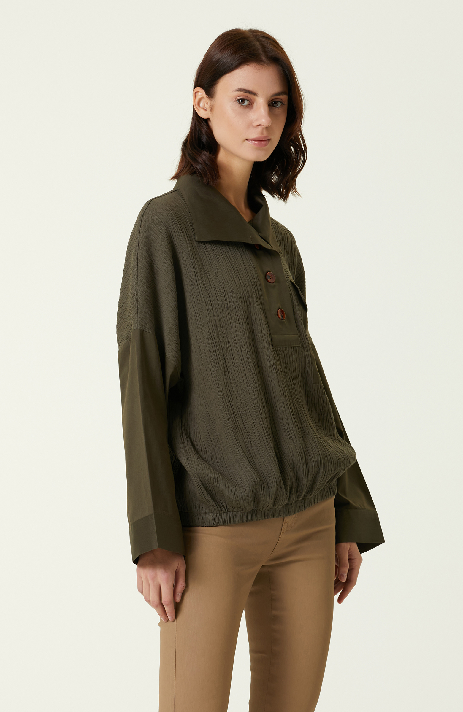 Regular Fit Haki Gömlek