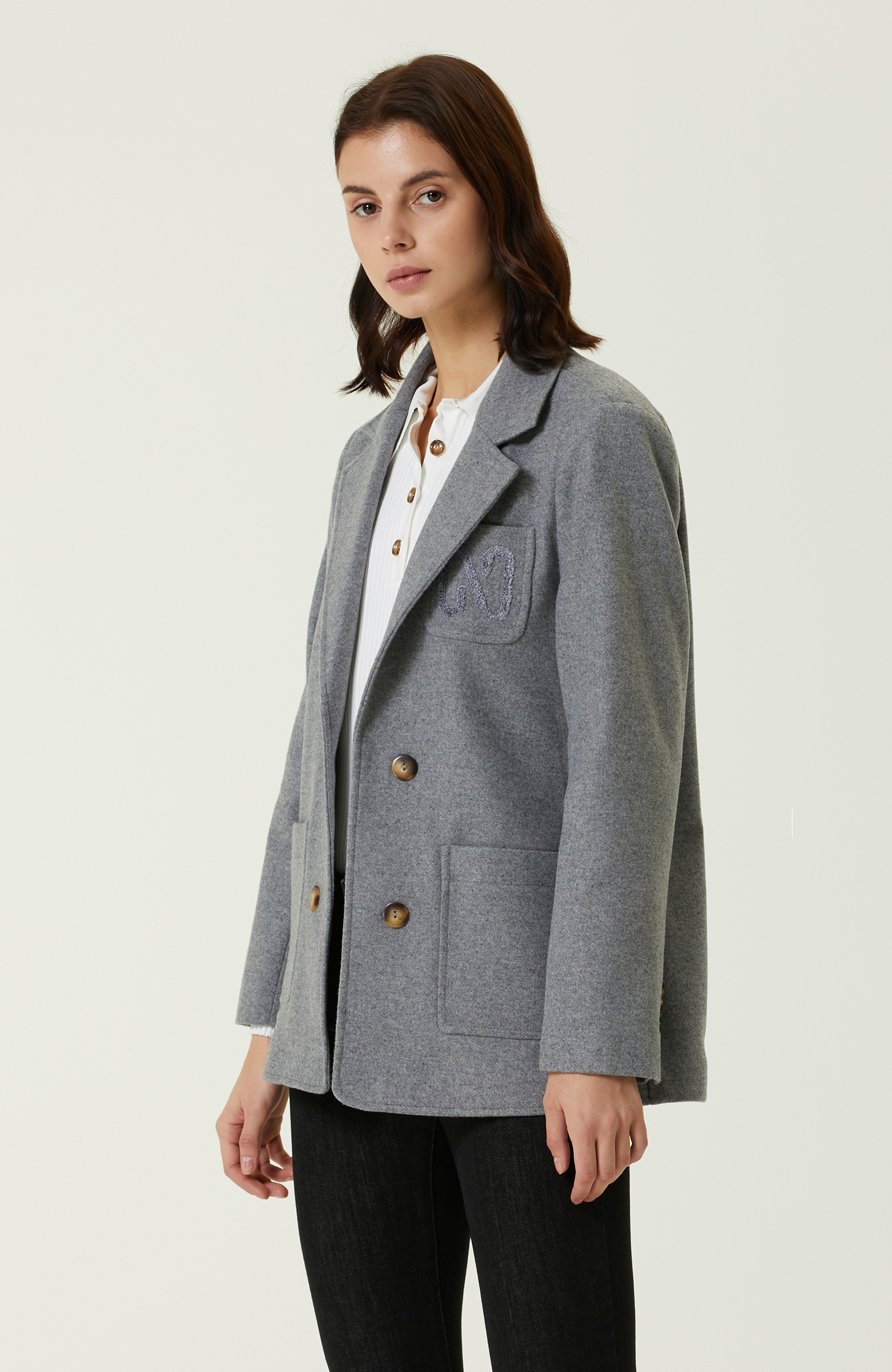 Regular Fit Gri Melanj Ceket Regular Fit Gri Melanj Ceket