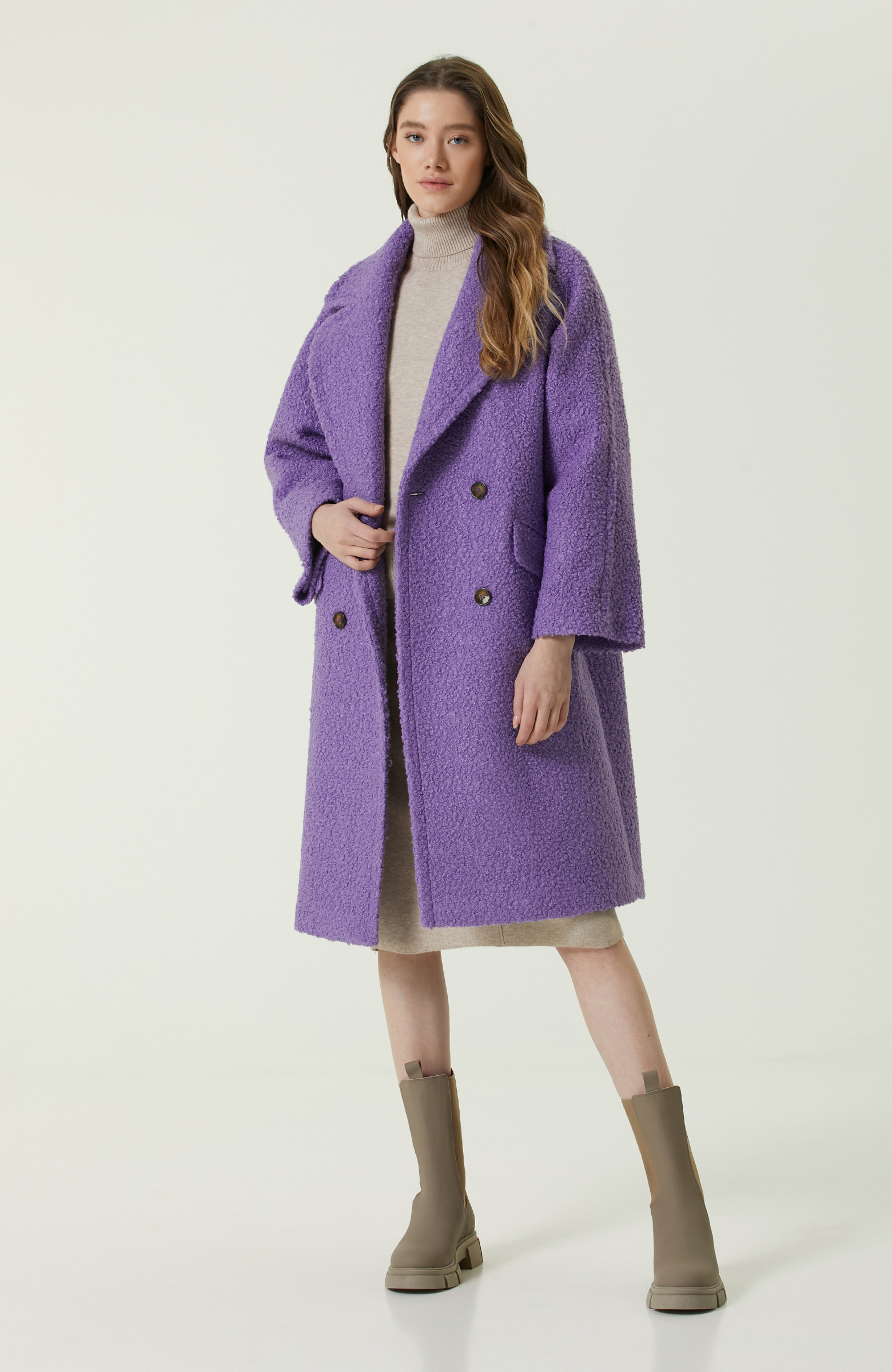 Regular Fit Lila Manto