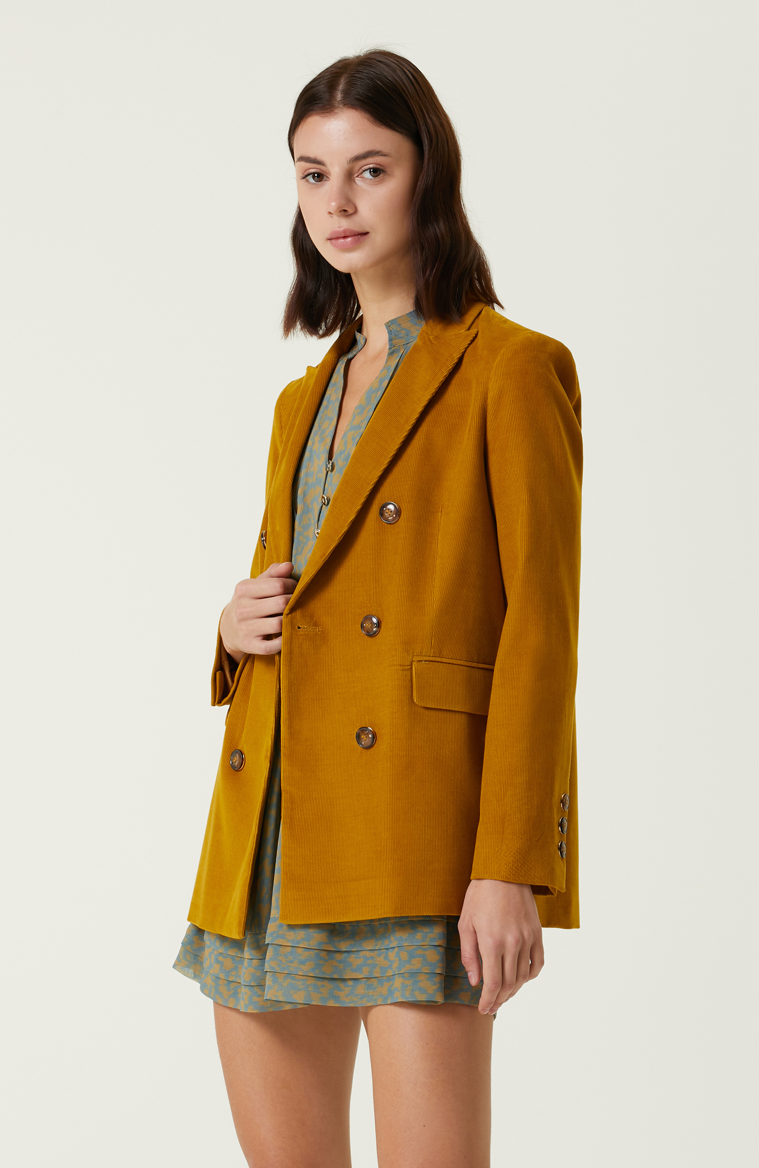 Regular Fit Sarı Ceket