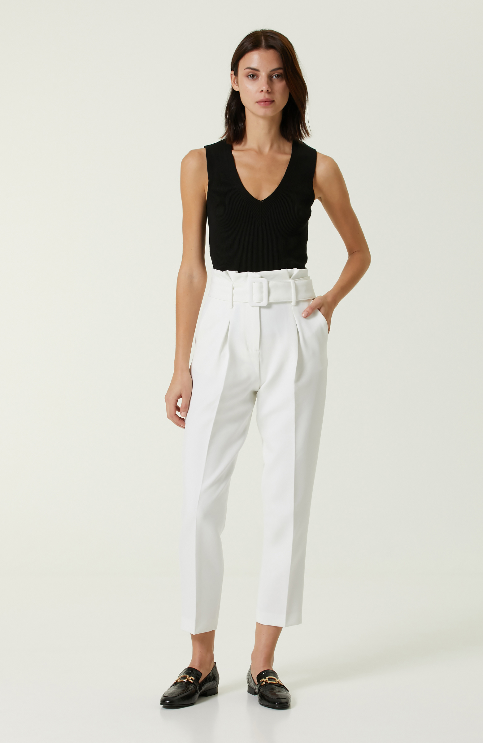 Regular Fit Ekru Pantolon