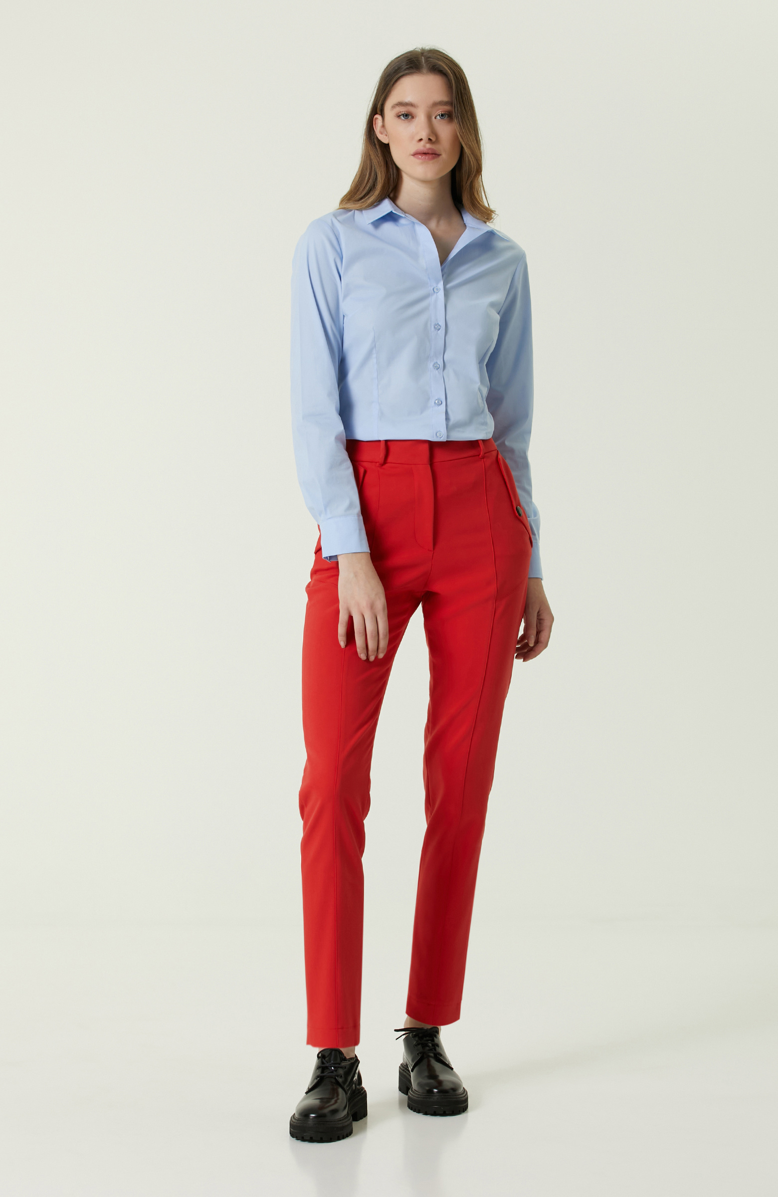 Regular Fit Kırmızı Pantolon