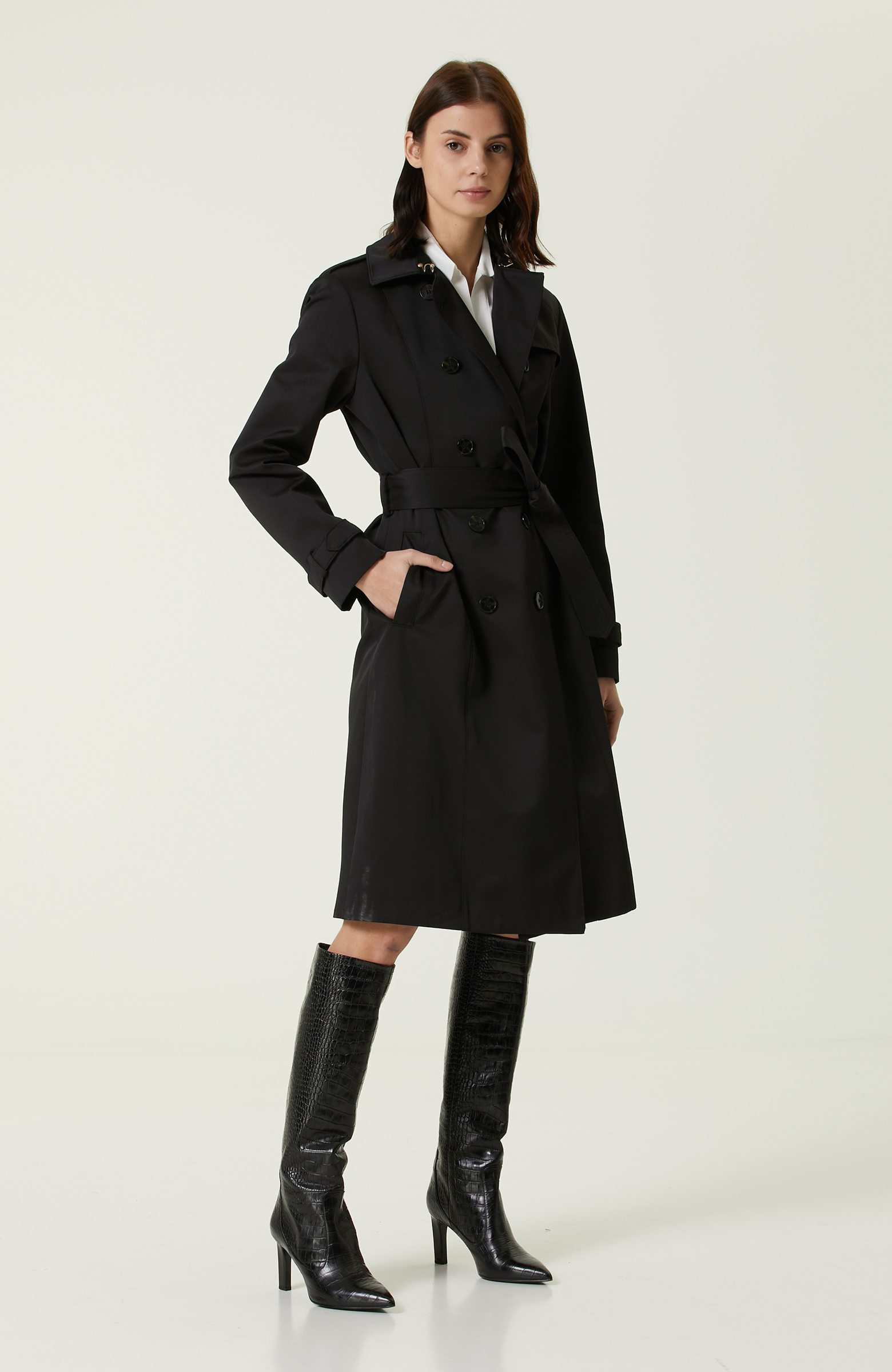 Regular Fit Siyah Pardösü