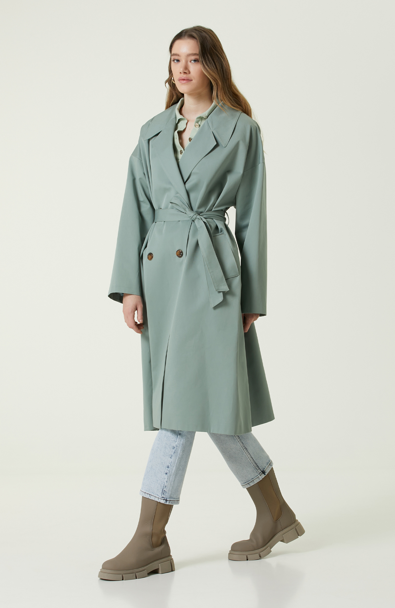 Regular Fit Mint Pardösü Regular Fit Mint Pardösü