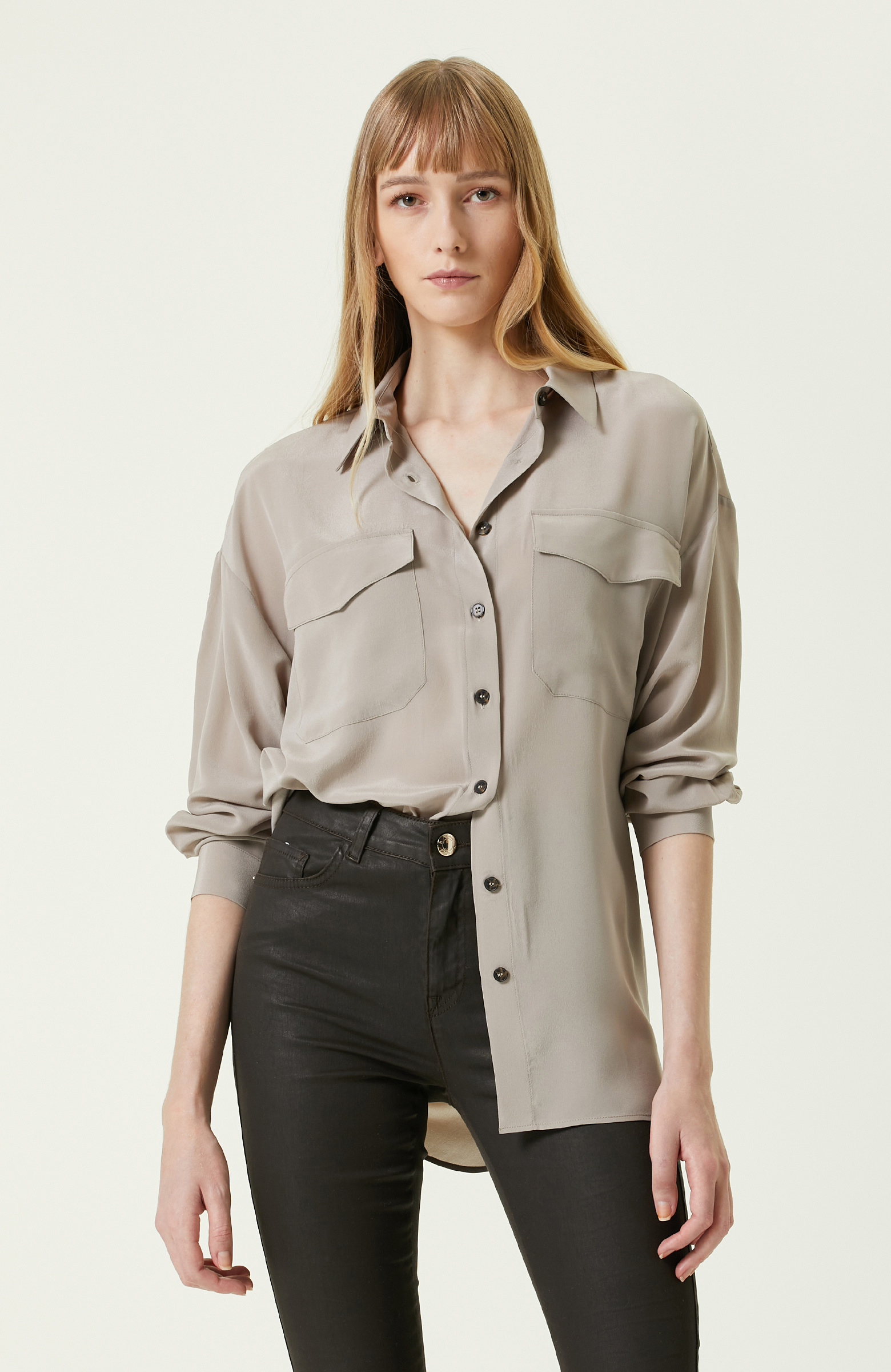 Regular Fit Vizon İpek Gömlek