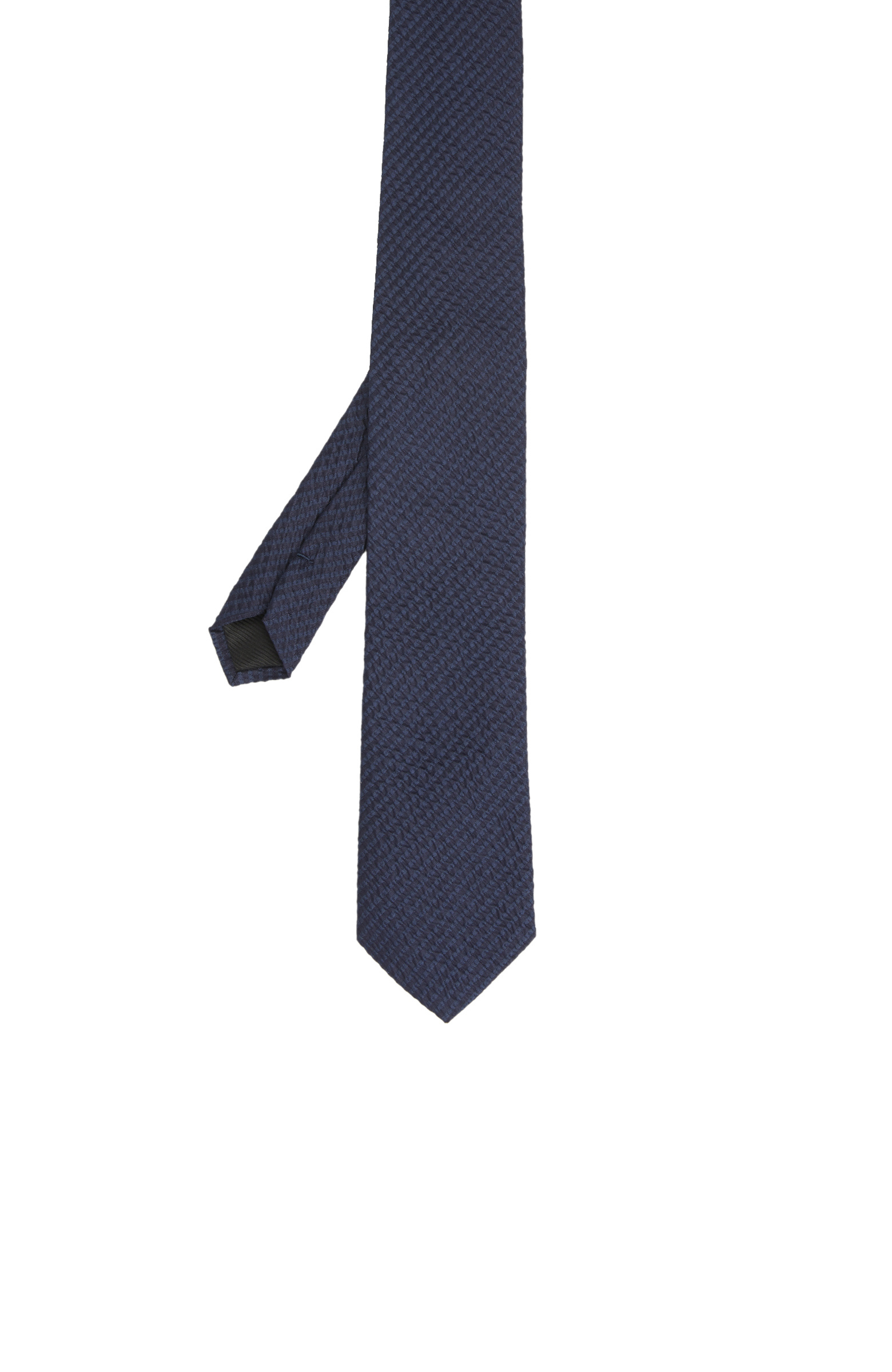 Lacivert Çizgili İpek Kravat