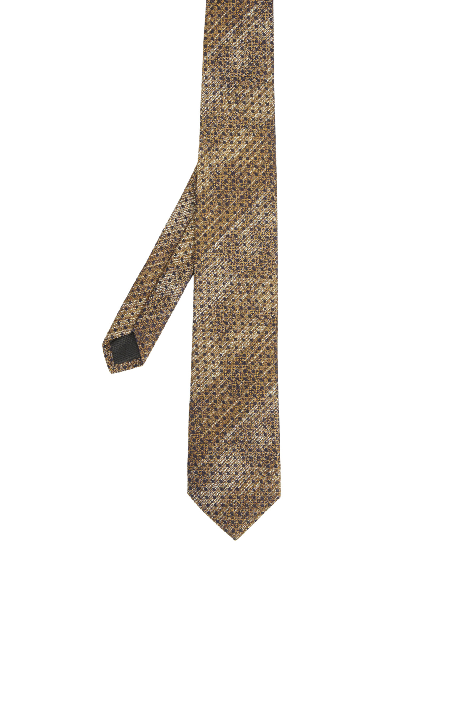 Hardal Puantiyeli İpek Kravat