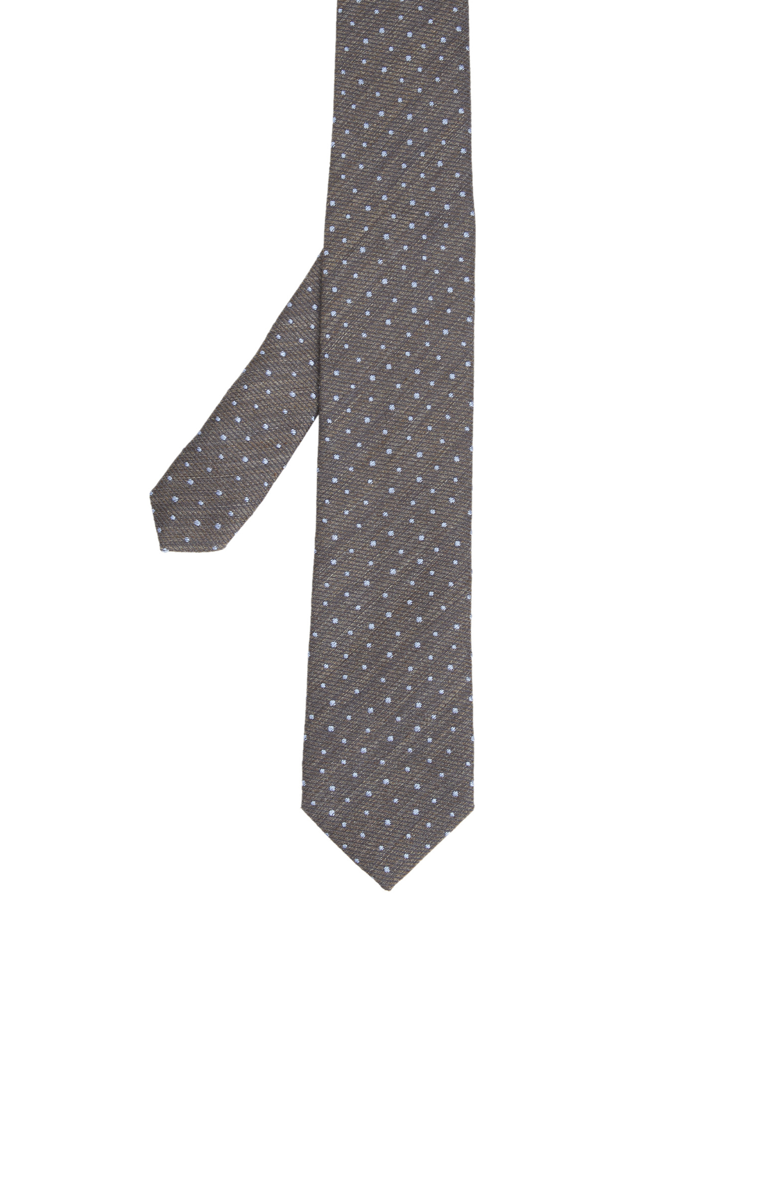 Kahverengi Puantiyeli İpek Kravat