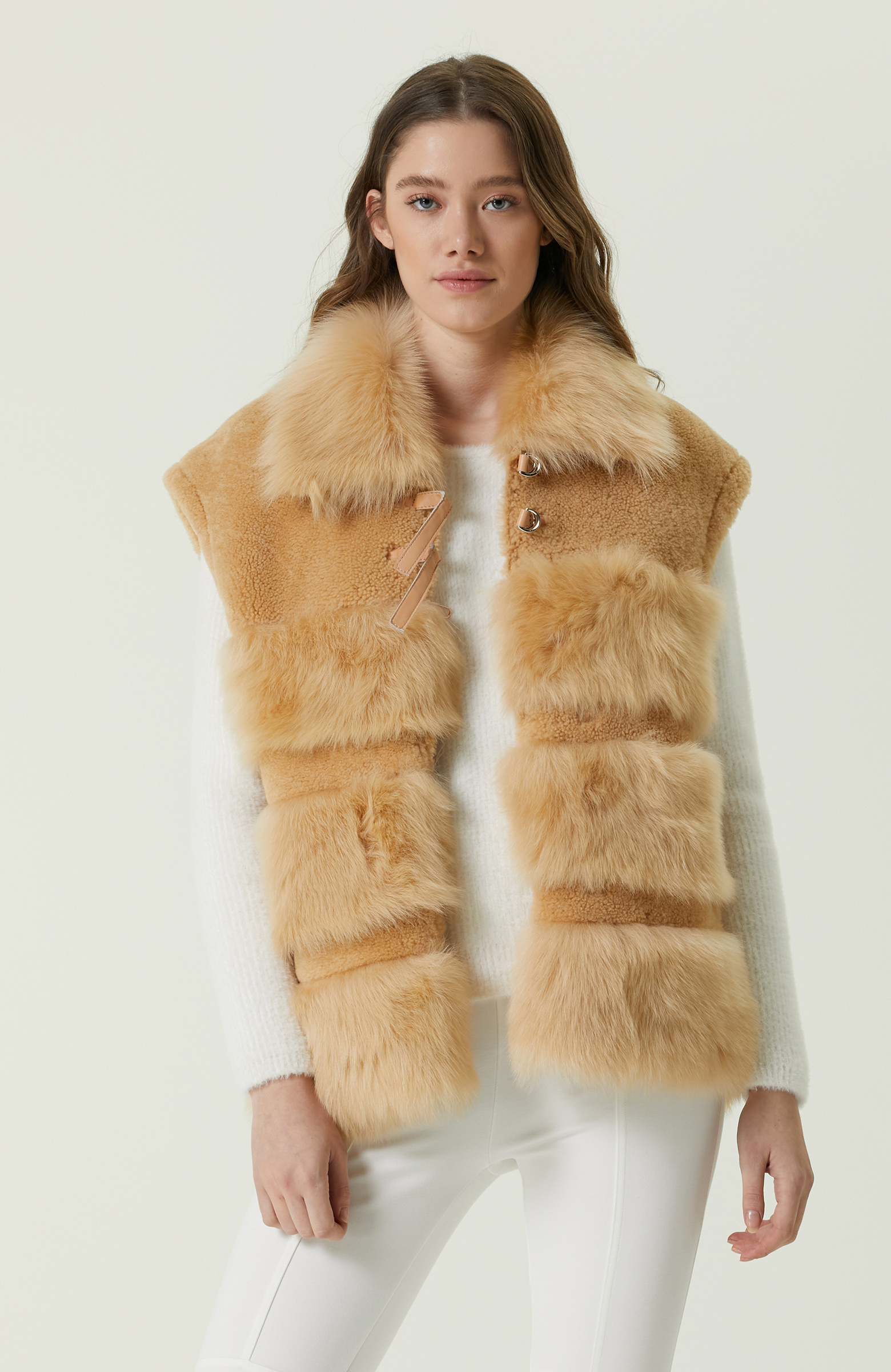 Regular Fit Camel Yün Yelek