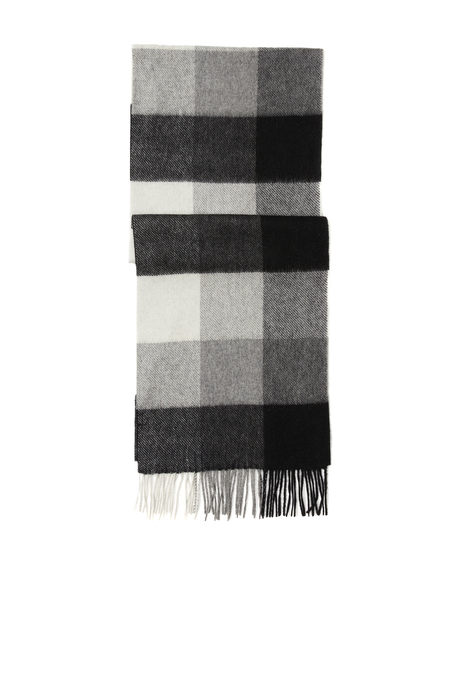 Siyah Gri Kareli Erkek Yün Atkı