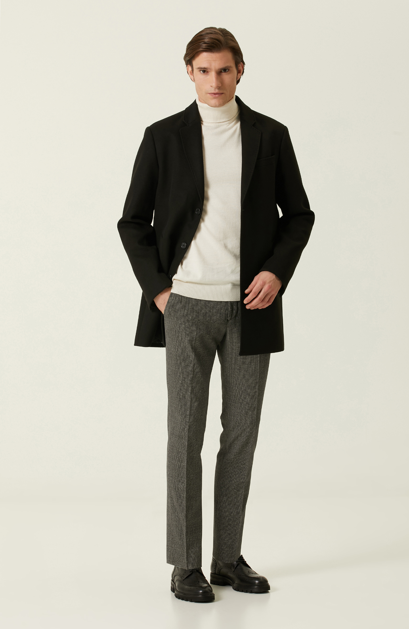 Slim Fit Siyah Beyaz Pantolon