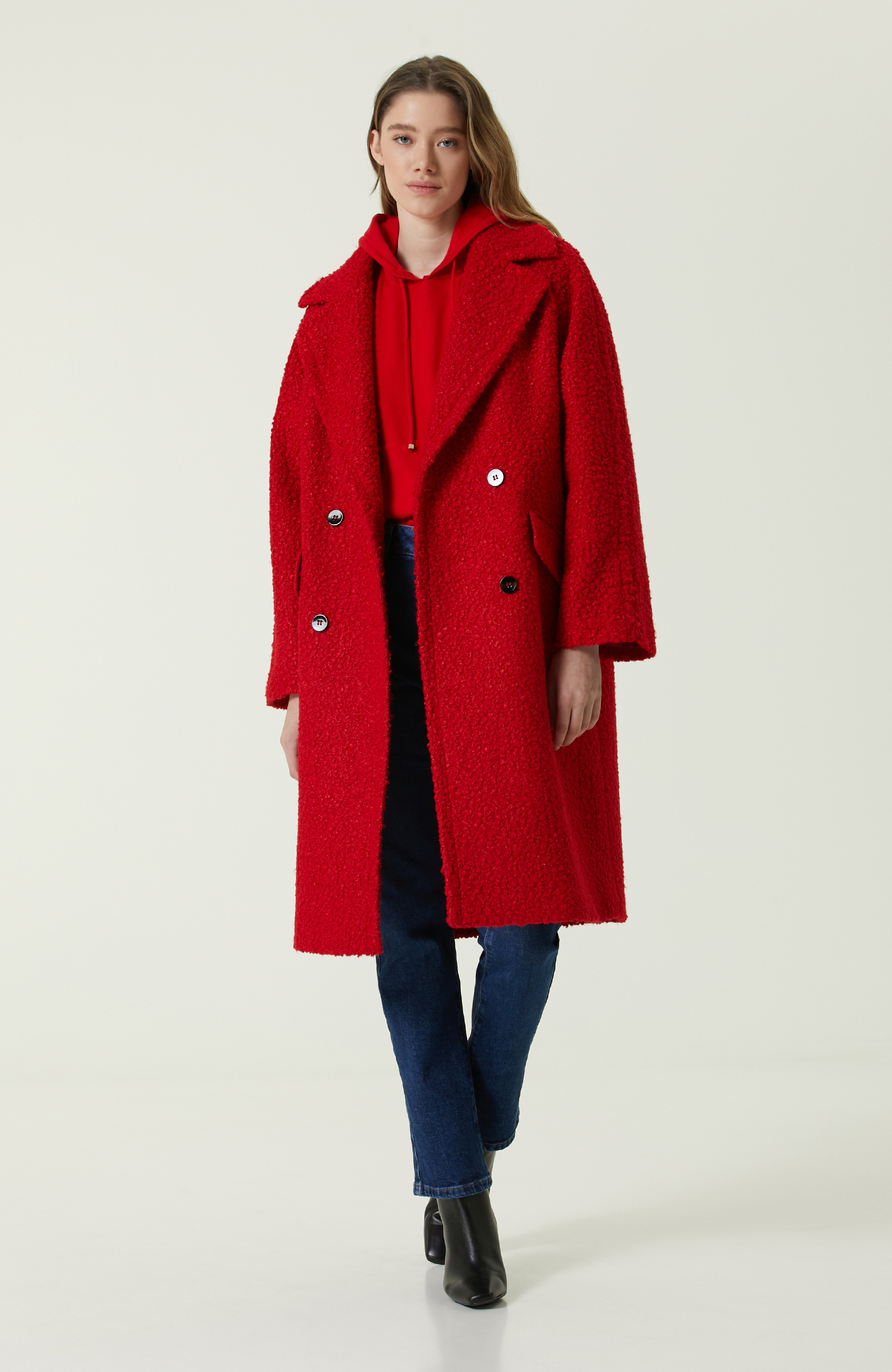 Regular Fit Kırmızı Palto Regular Fit Kırmızı Palto