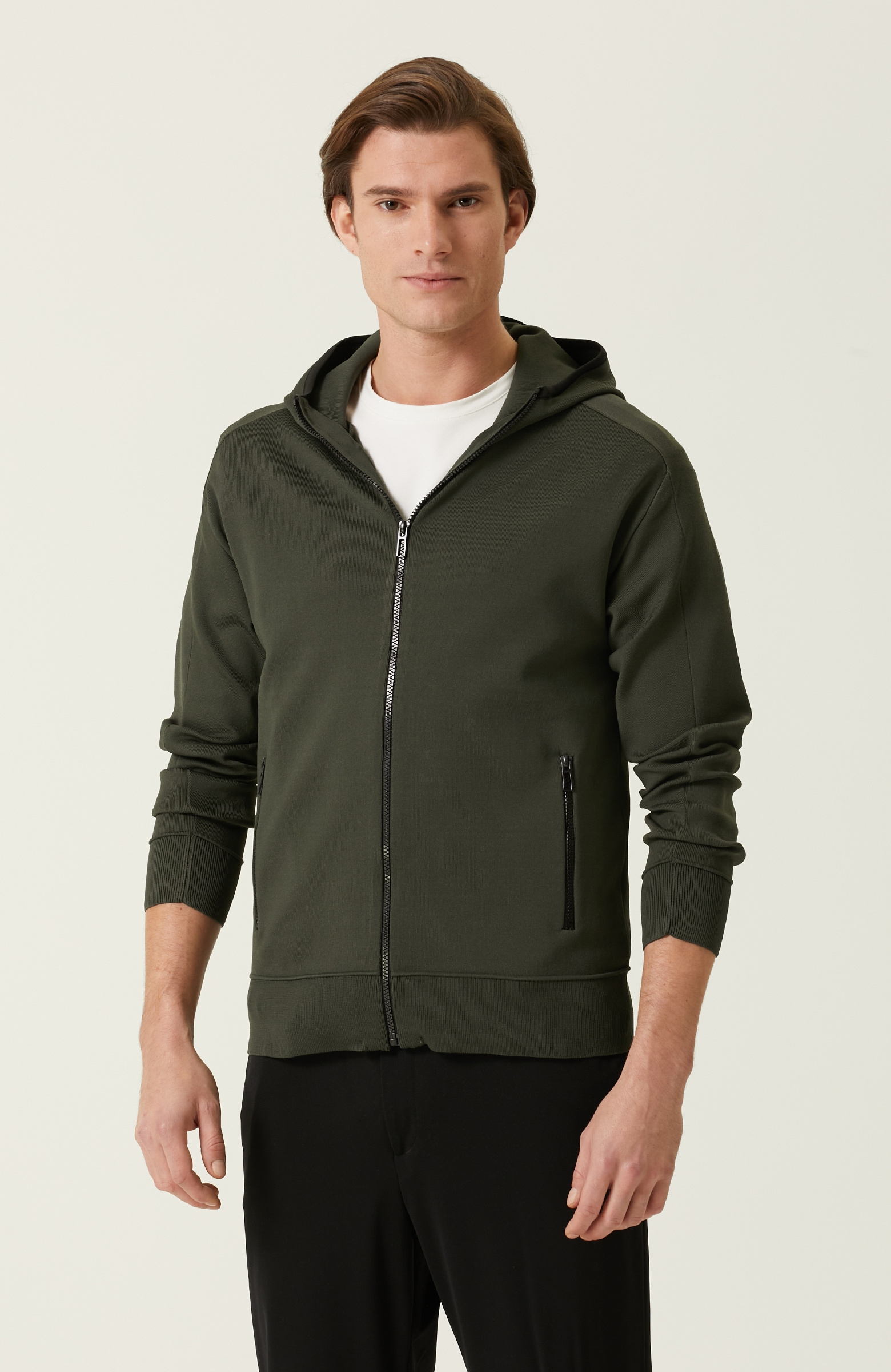 Slim Fit Haki Hırka