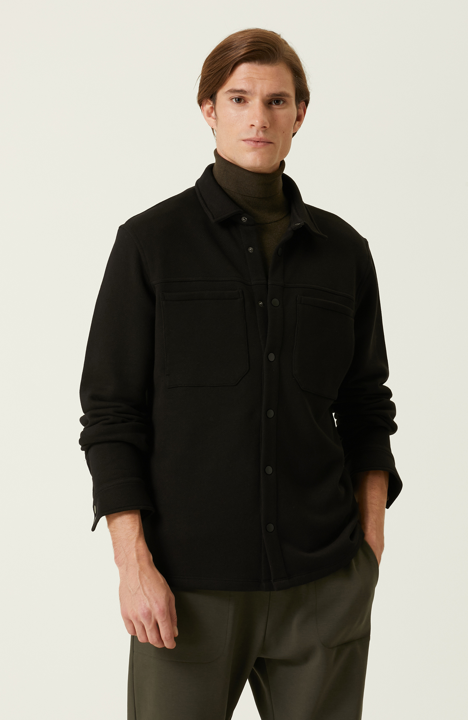 Comfort Fit Siyah Gömlek