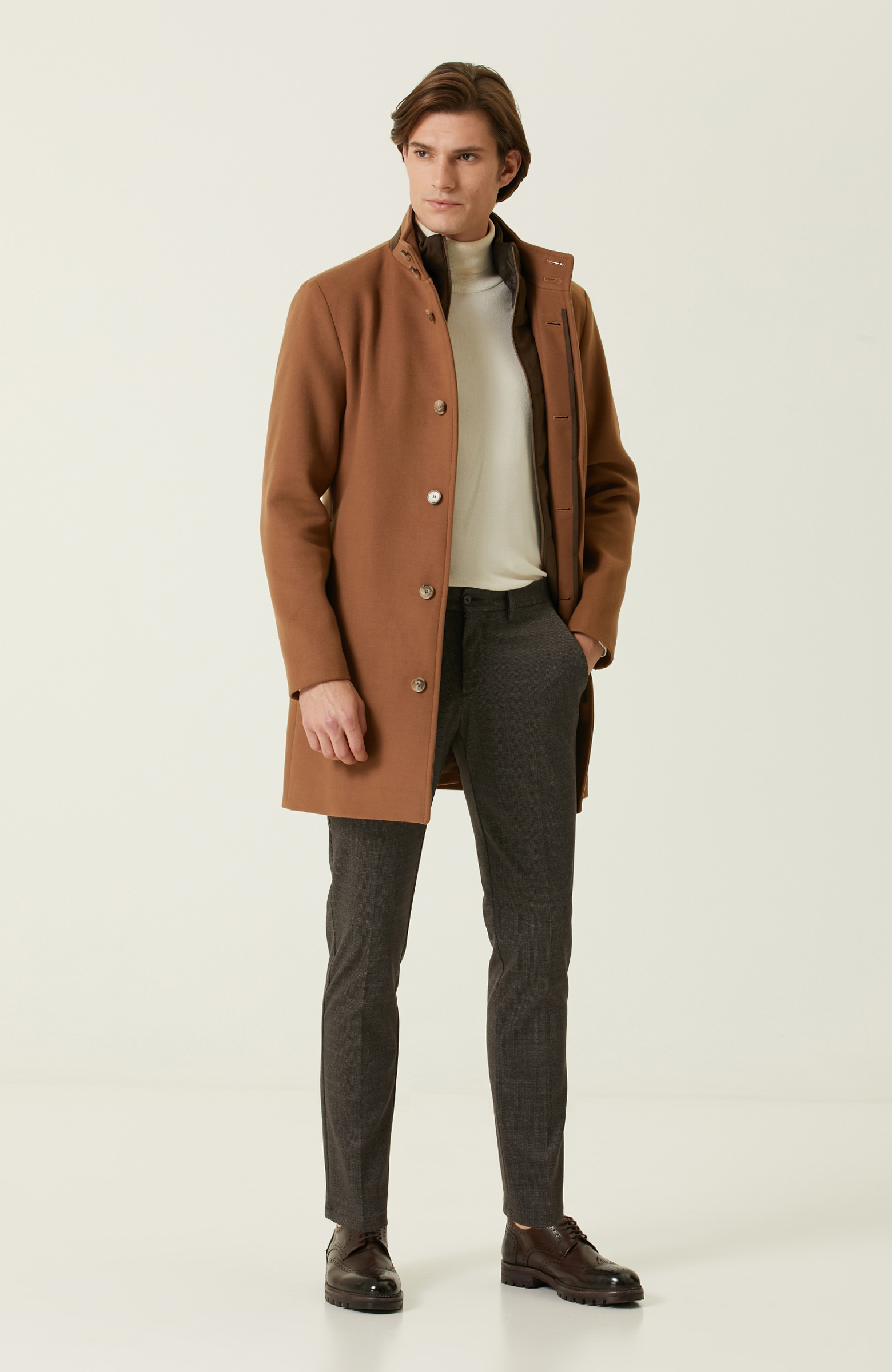 Slim Fit Kahverengi Pantolon
