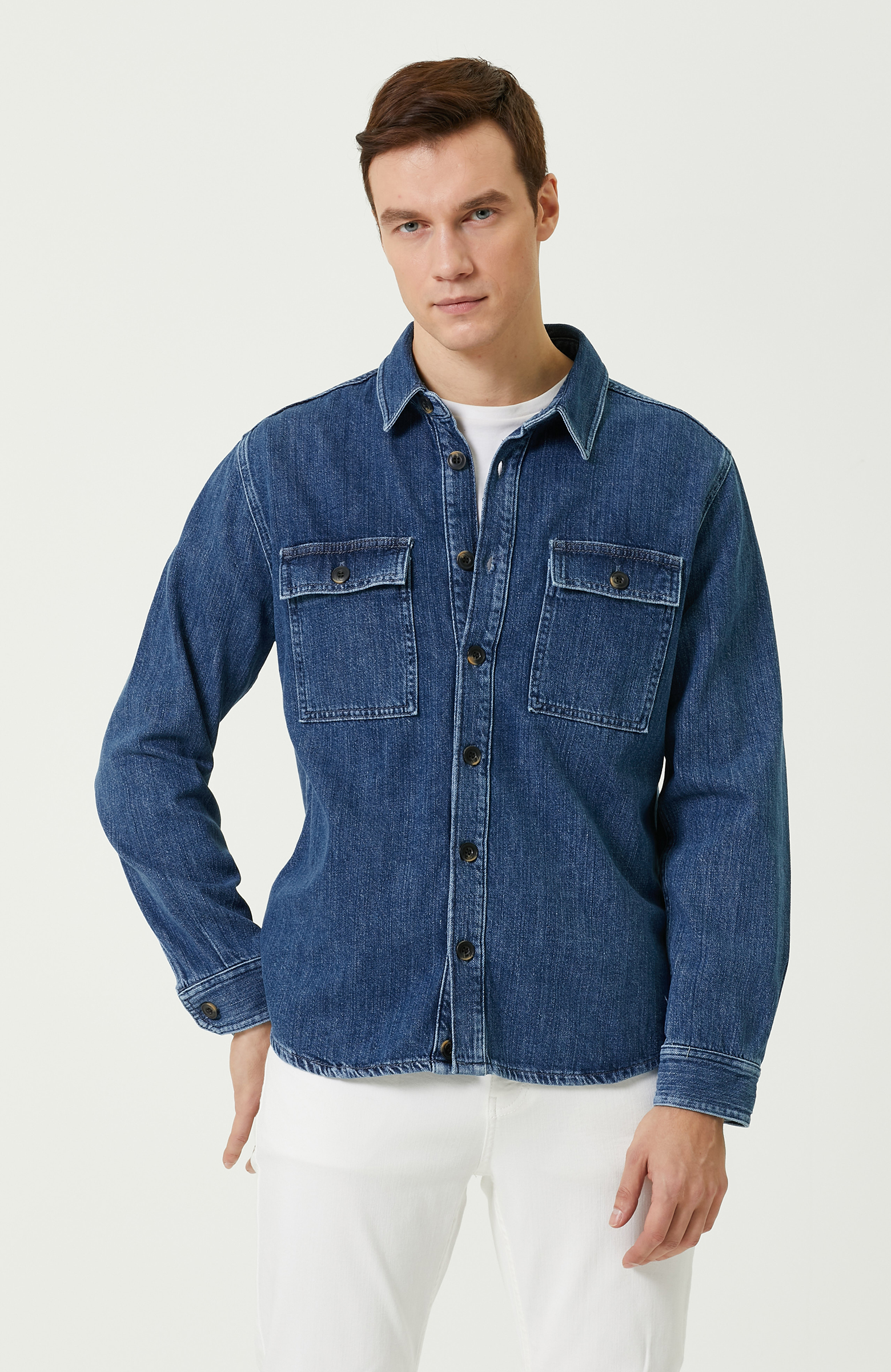 Comfort Fit Mavi Denim Gömlek