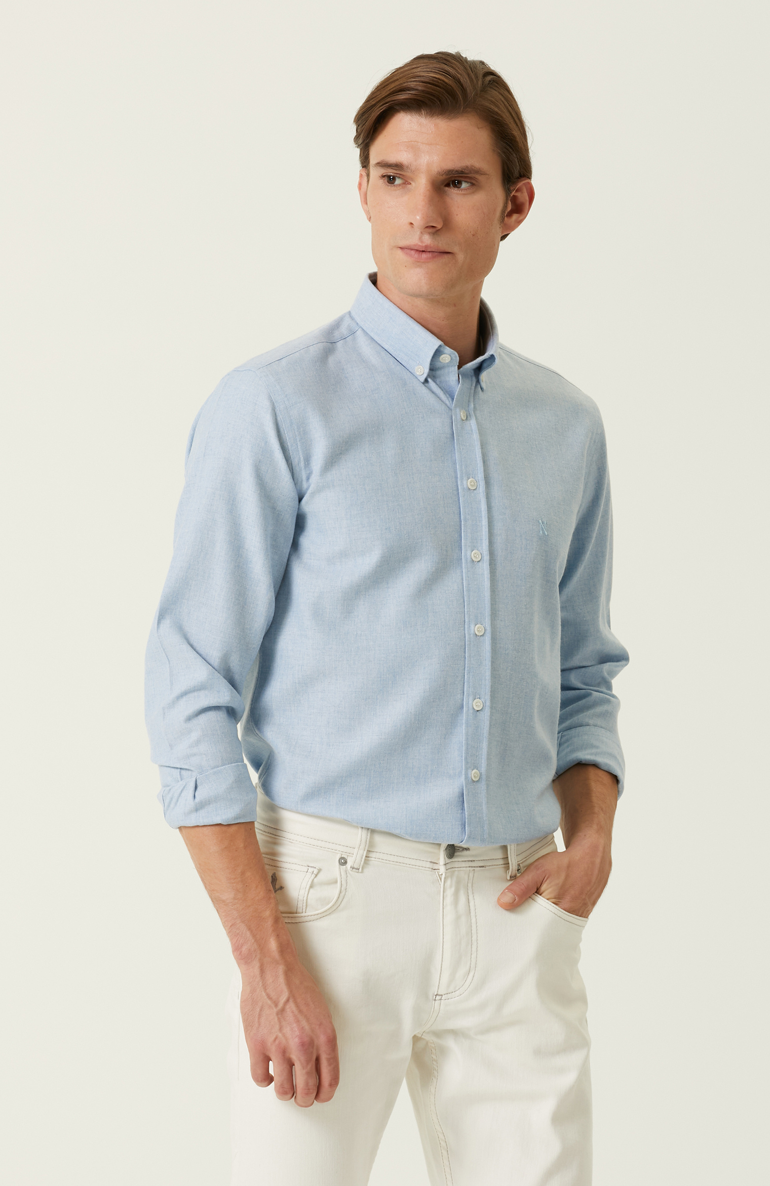 Slim Fit Mavi Gömlek