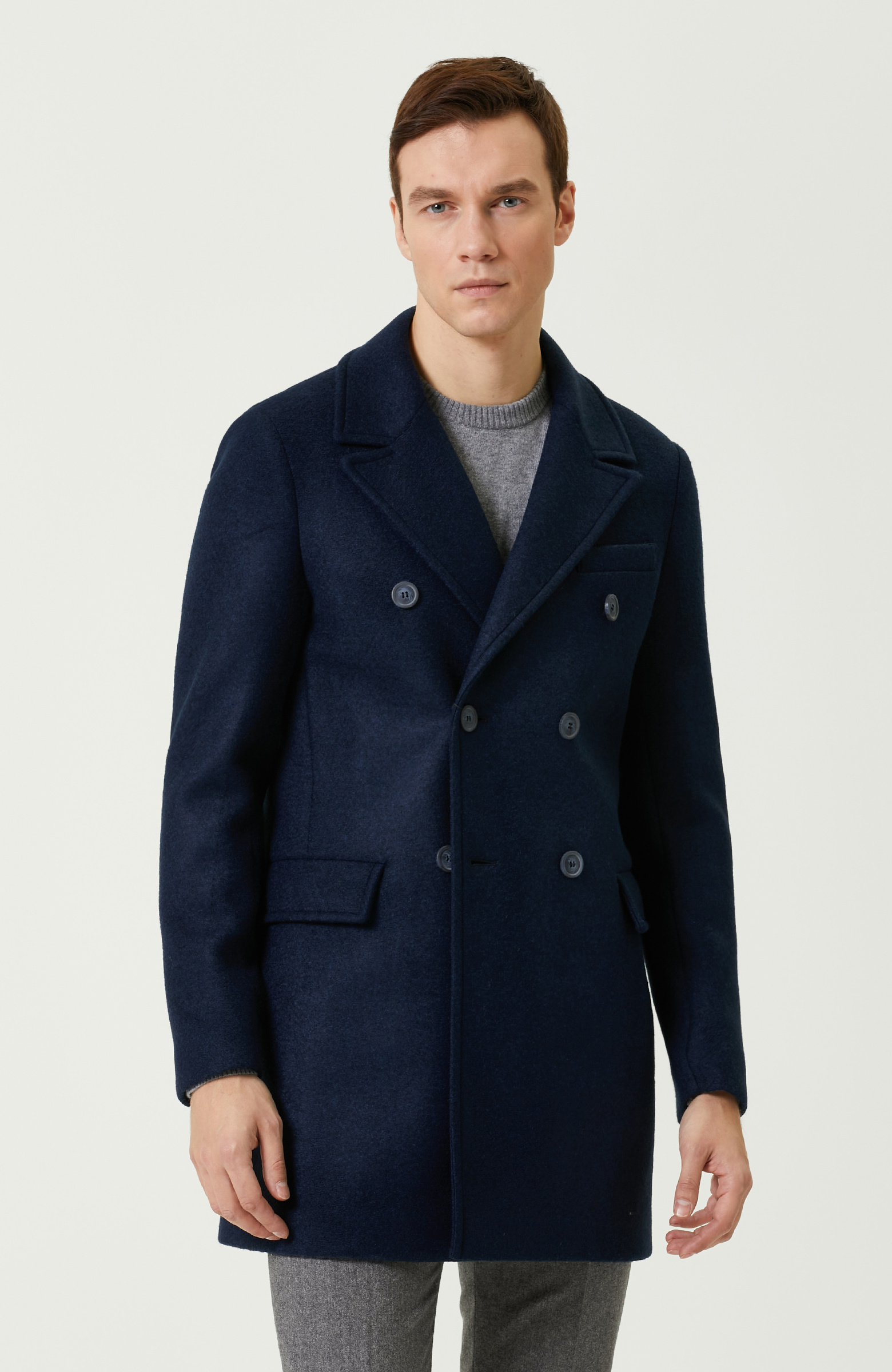 Comfort Fit Royal Mavi Palto